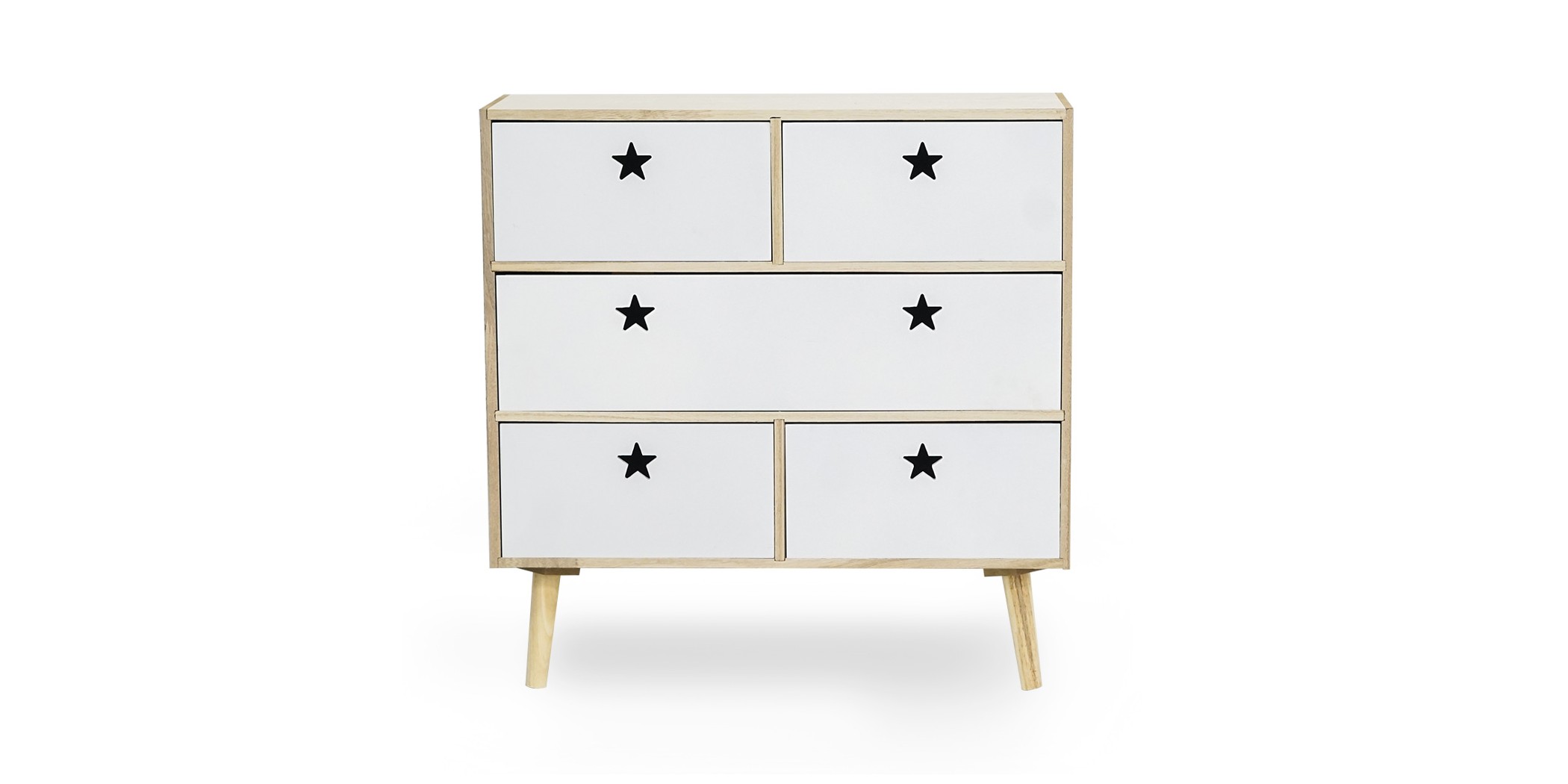 Star Chest Of Drawers White & Beige