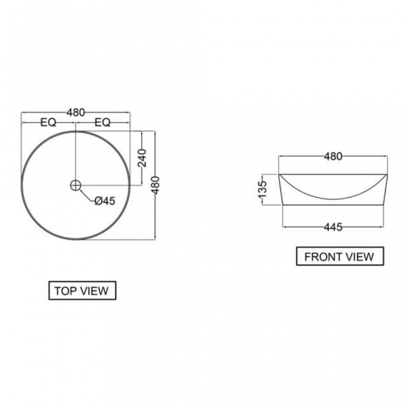 Jaquar Opal Thin Rim Table Top Basin White OPS-WHT-15901N