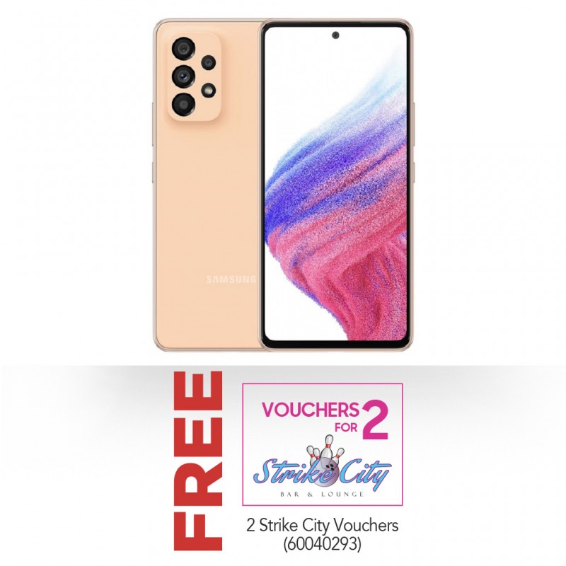 Samsung Galaxy A53 Orange & Free Strike City Gift Vouchers