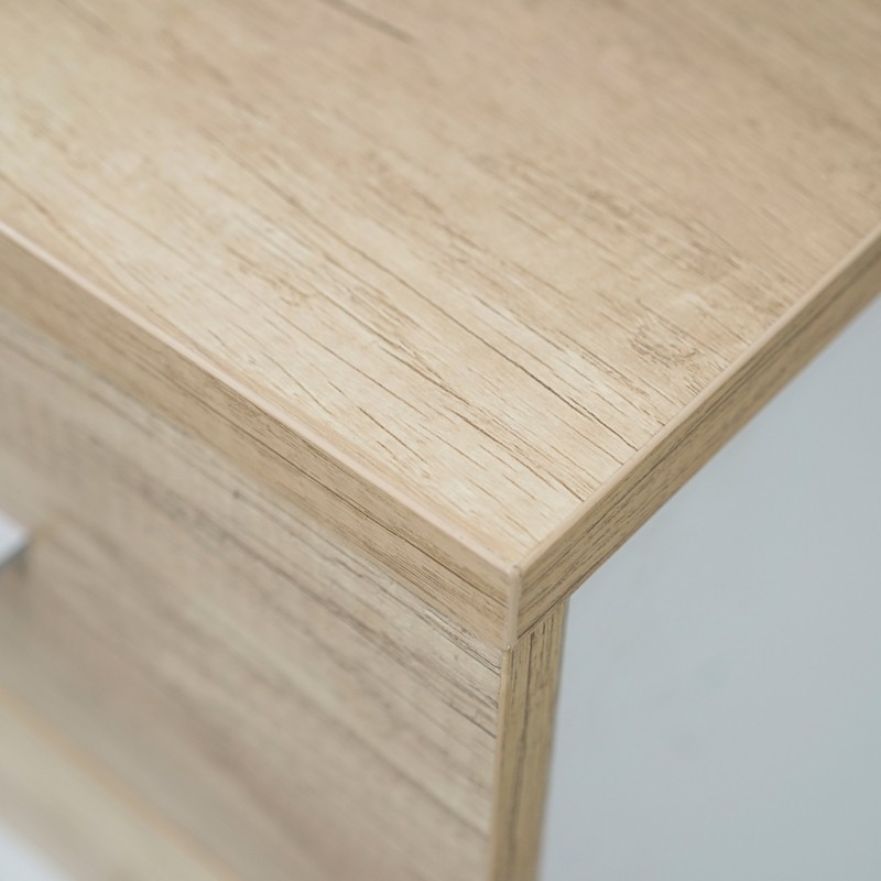 Stellar Flannel Office Desk Light Oak & White