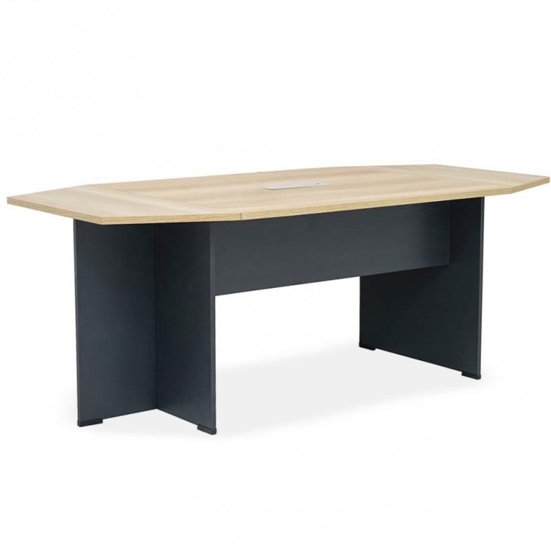 Stellar Argos Meeting Table Light Oak & Dark Grey