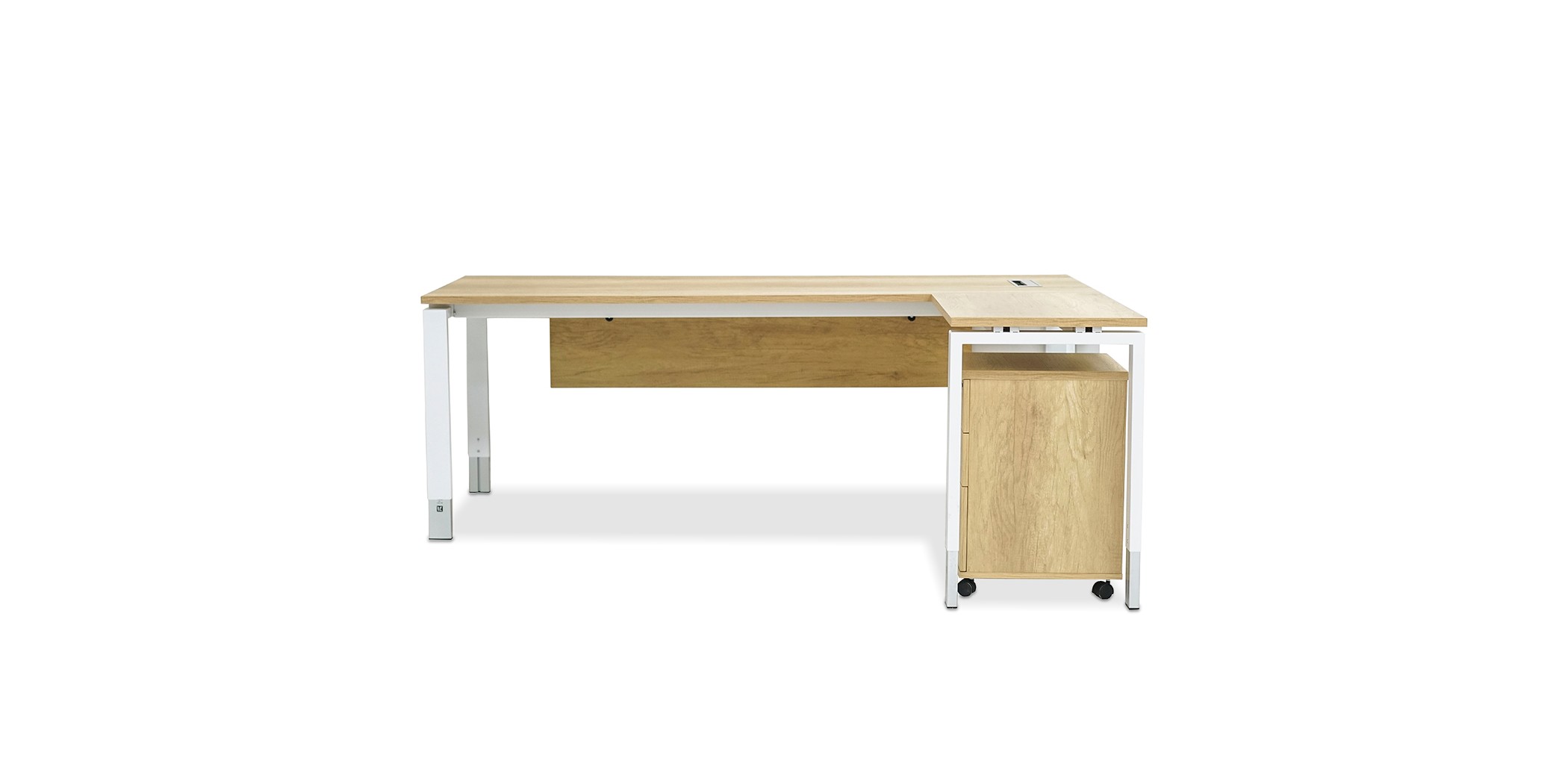 Stellar Lotus Executive Desk Light Oak & White