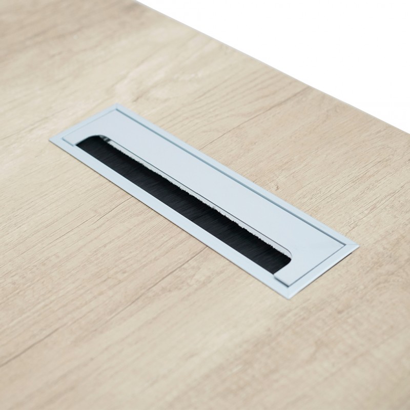 Stellar Lotus Executive Desk Light Oak & White