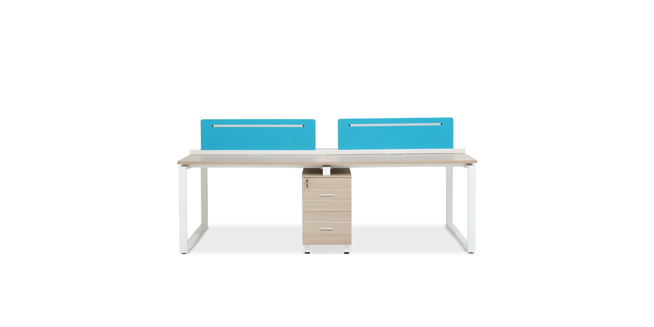Stellar Nolana Workstation Light Oak & White
