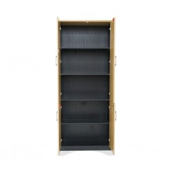 Stellar Fressia Filing Cabinet Light Brown Oak & Black