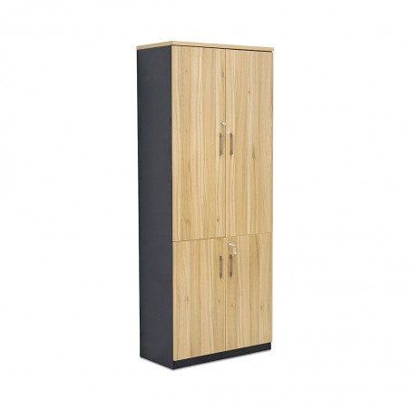 Stellar Fressia Filing Cabinet Light Brown Oak & Black