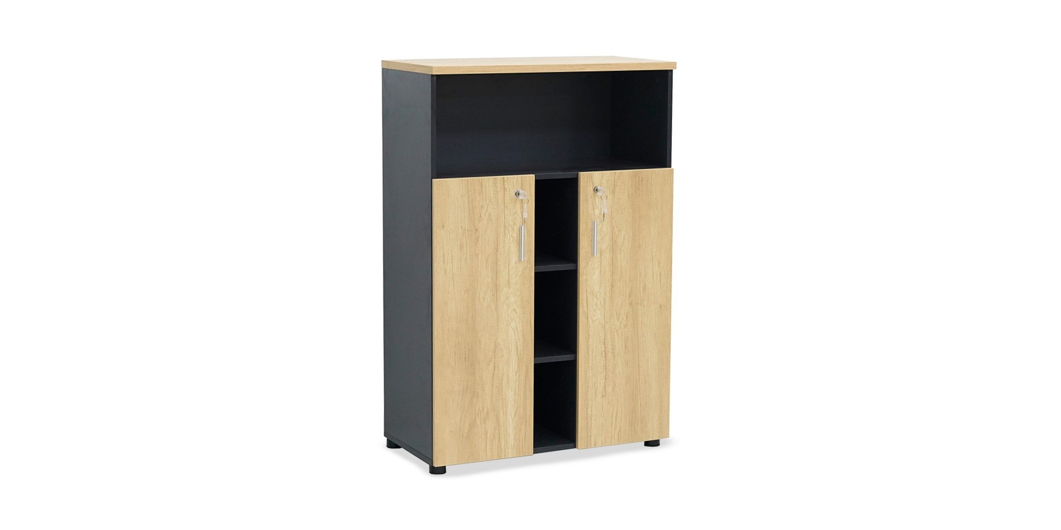 Stellar Mimosa Filing Cabinet Light Oak & Grey