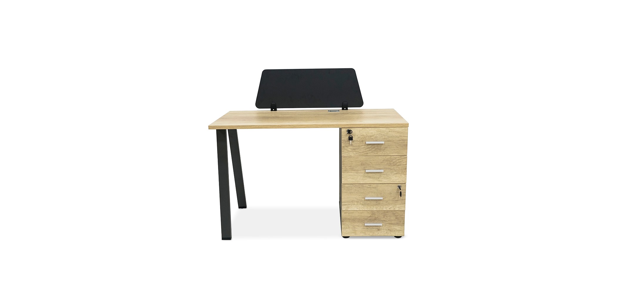 Stellar Snowdrop Workstation Light Oak & Dark Grey