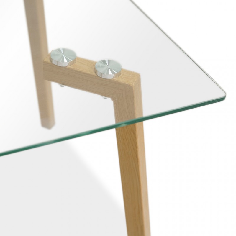 Dakota Side Table Metal & Transparent Glass