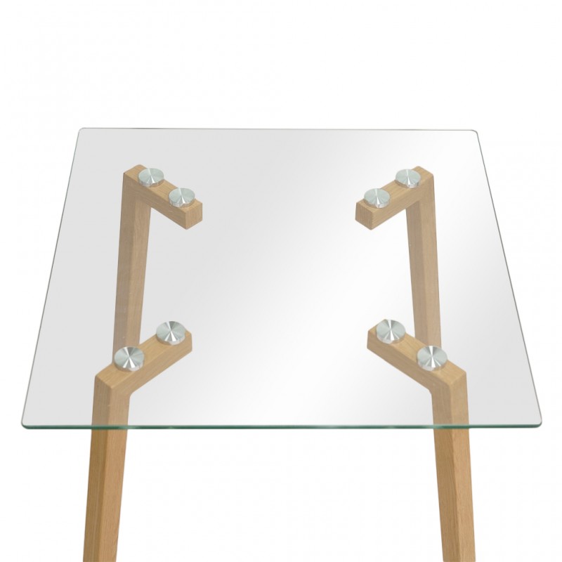 Dakota Side Table Metal & Transparent Glass