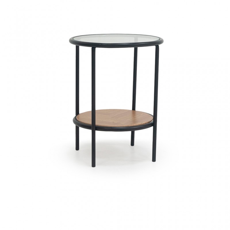 Barry Side Table Metal & Transparent Glass