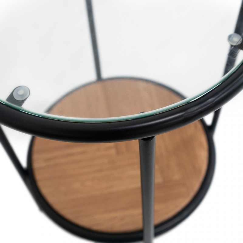 Barry Side Table Metal & Transparent Glass