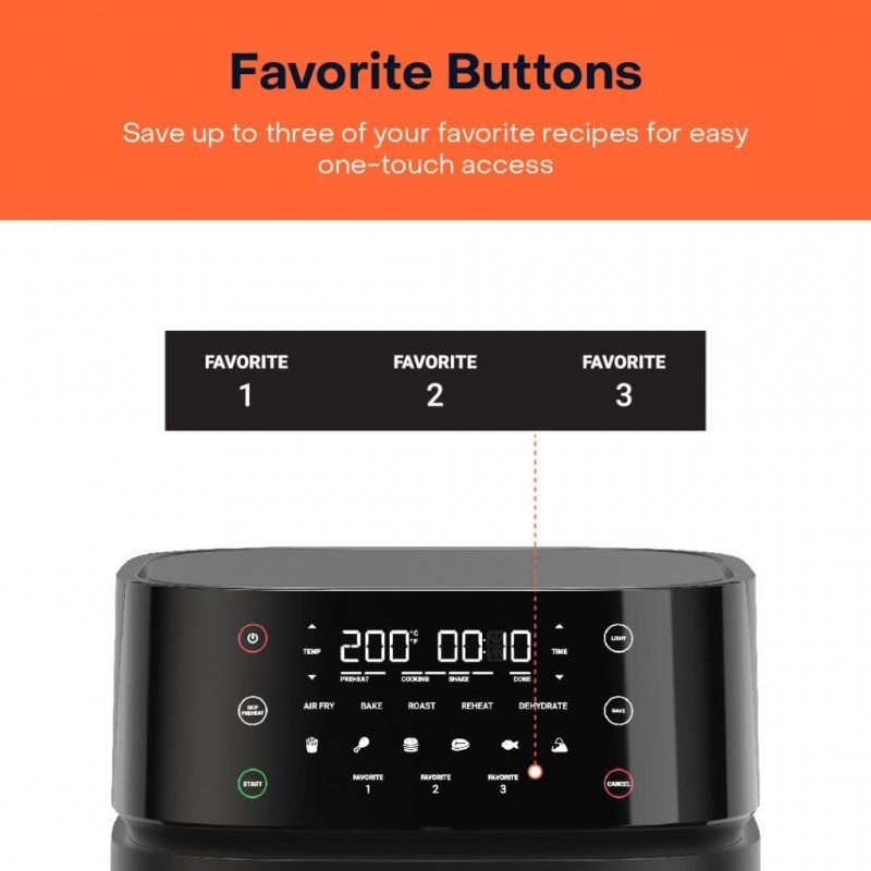 Nutricook NC-AF357V 5.7L 2YW Black Air Fryer Vision