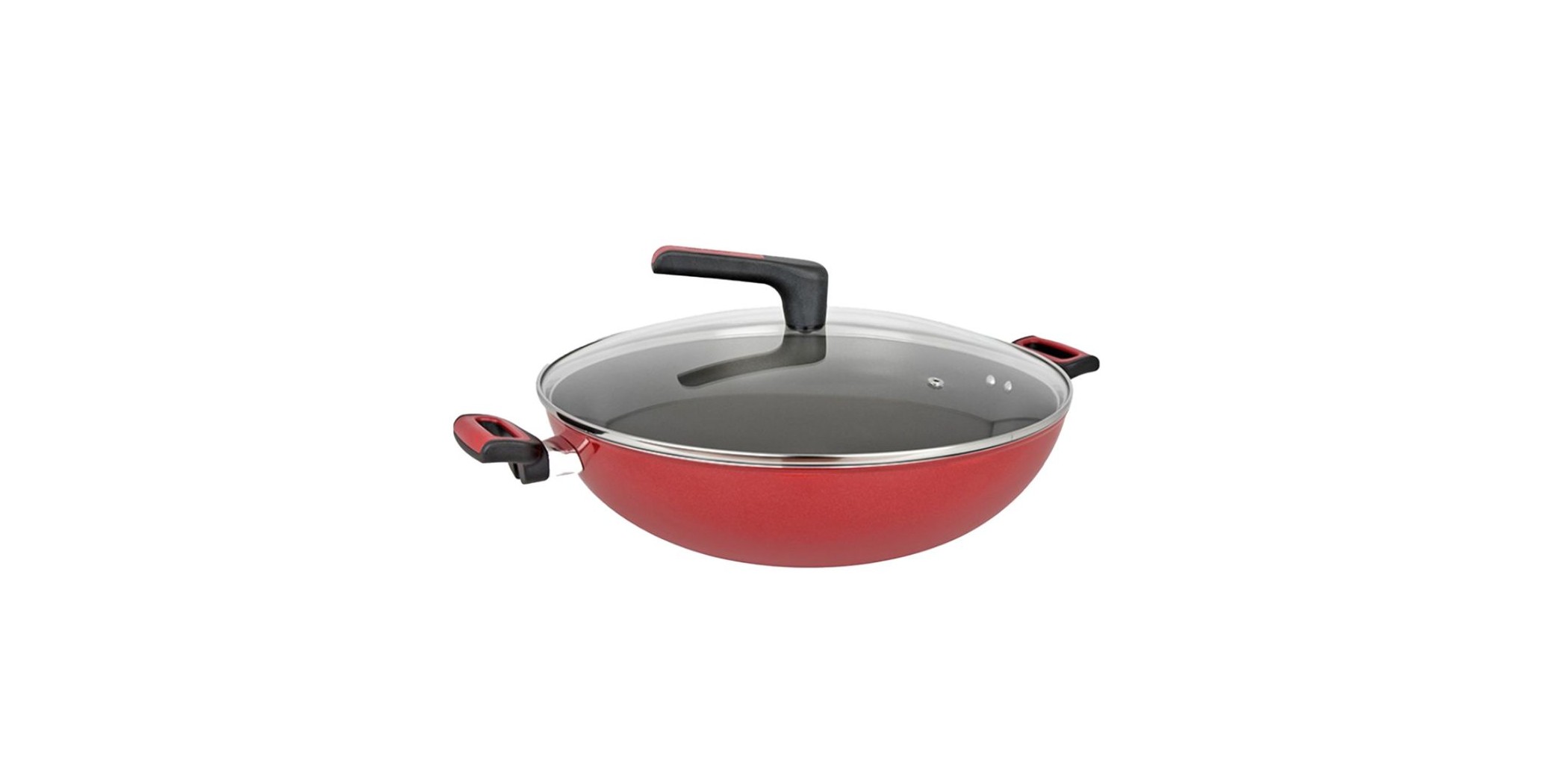 Meyer 22084 Forge 35cm/13.75" Red Covered Wok