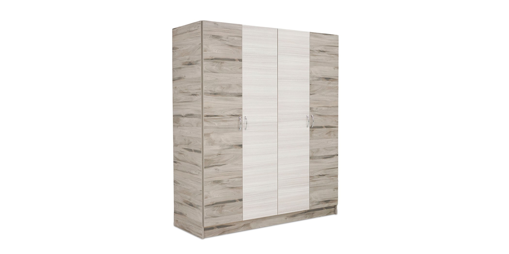 Beluga Bed 150x190 cm + Beluga Wardrobe 4 Doors Paradise & San Marino