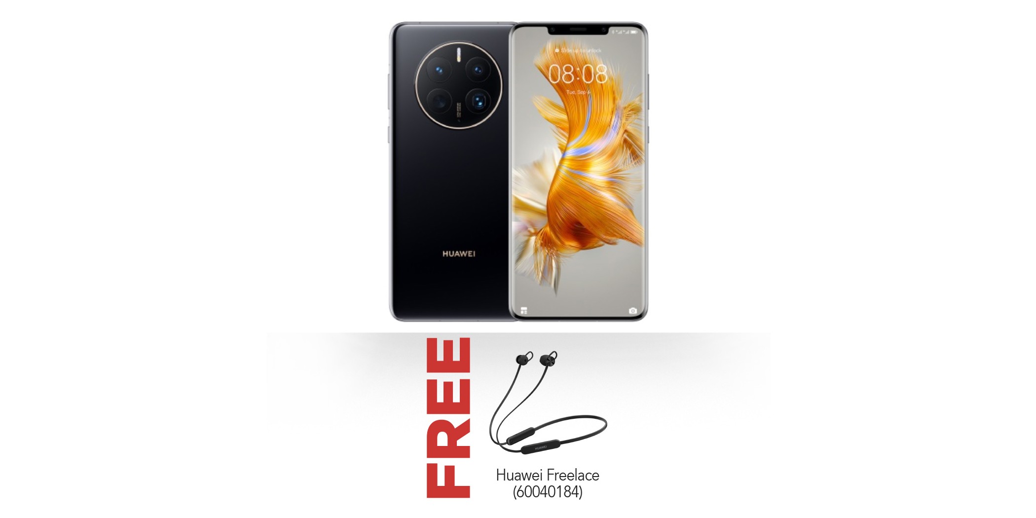 Huawei Mate 50 Pro Black & Free Huawei Freelace Gift