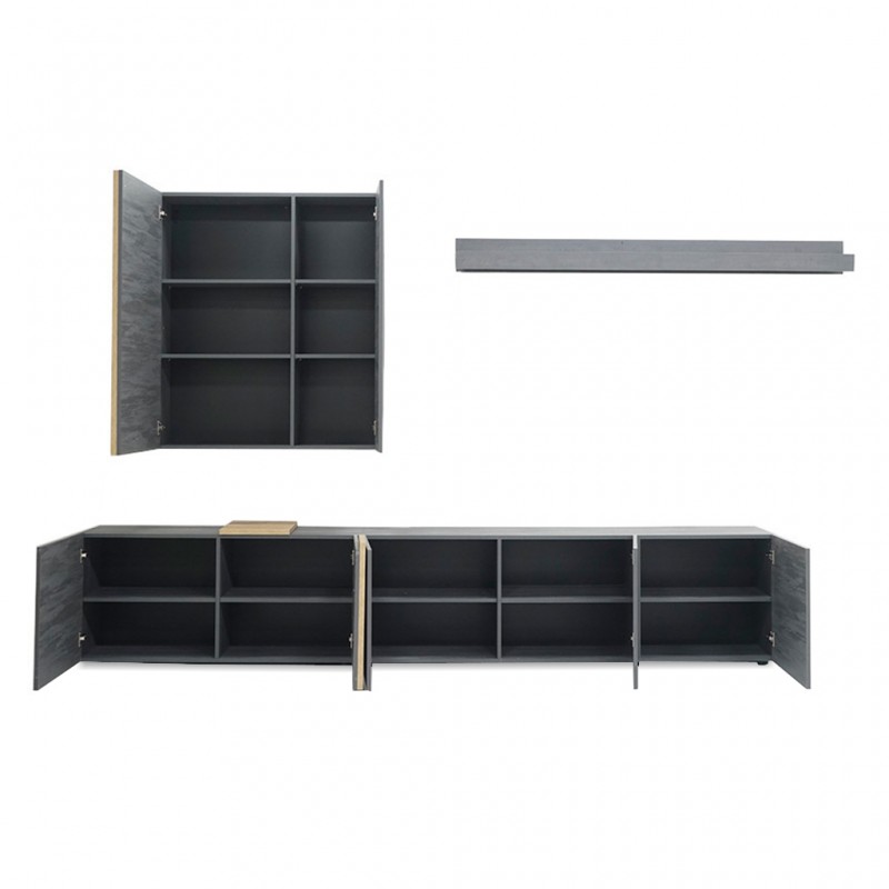 Venus TV Unit With 7 Doors Titanio