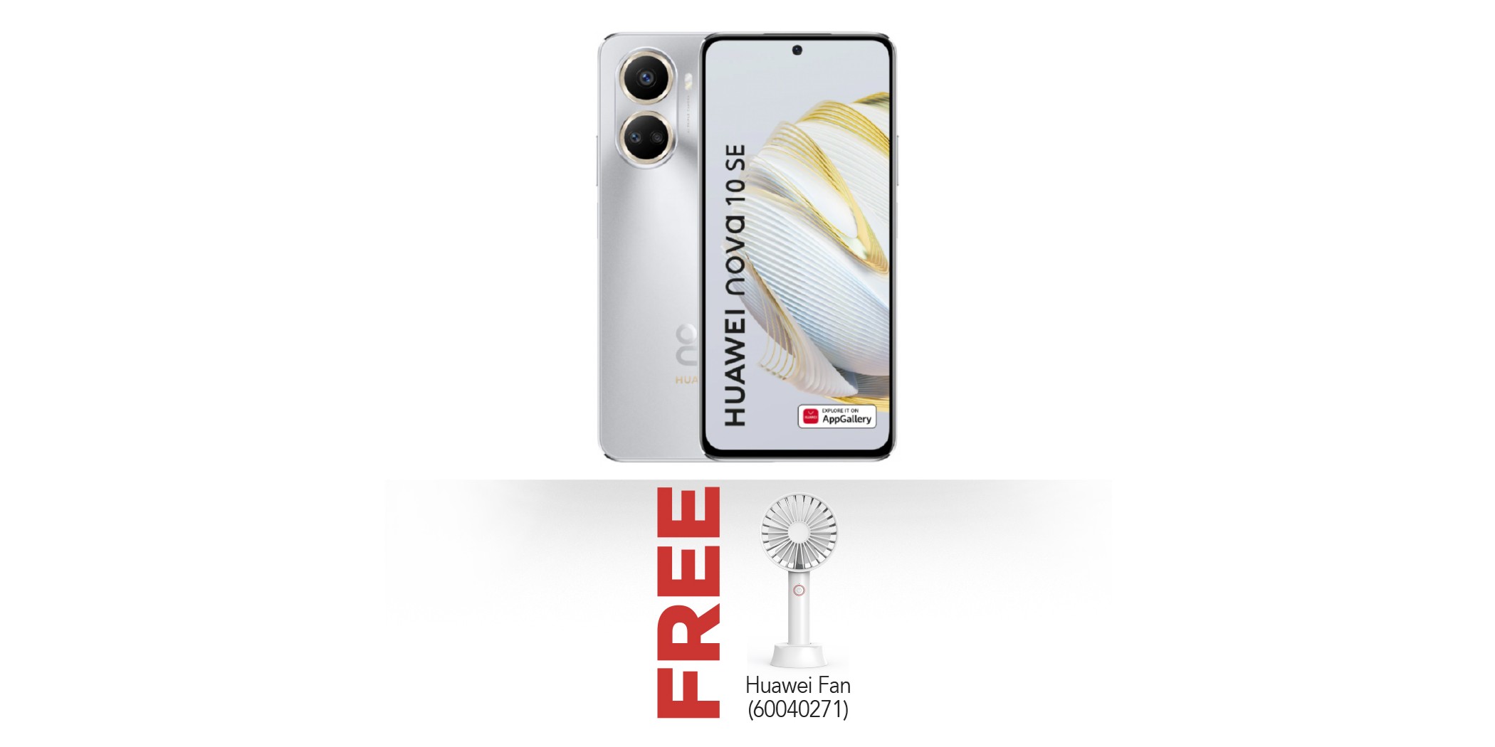 Huawei Nova 10SE Silver & Free Huawei Fan