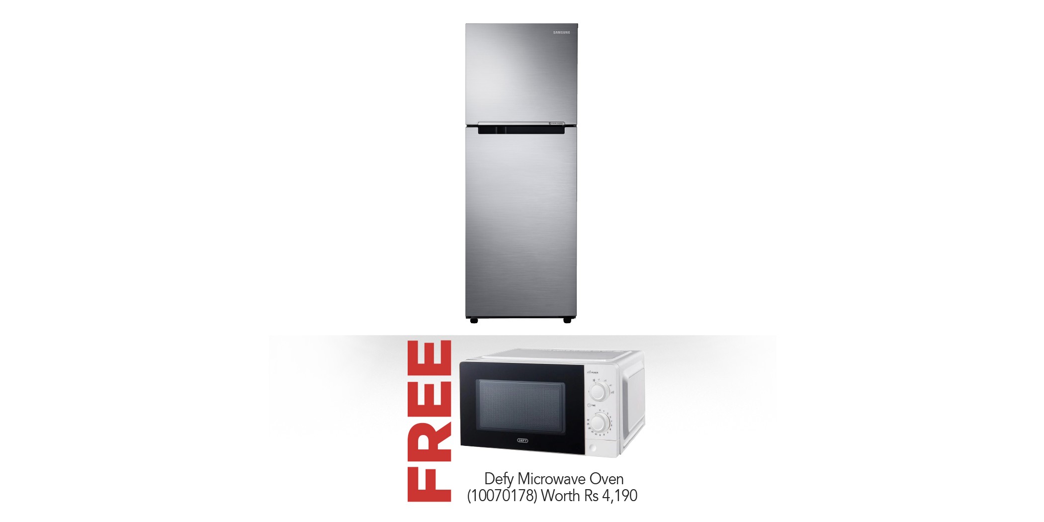 Samsung RT22T3021S8 Refrigerator & Free Defy DMO384 Microwave Oven