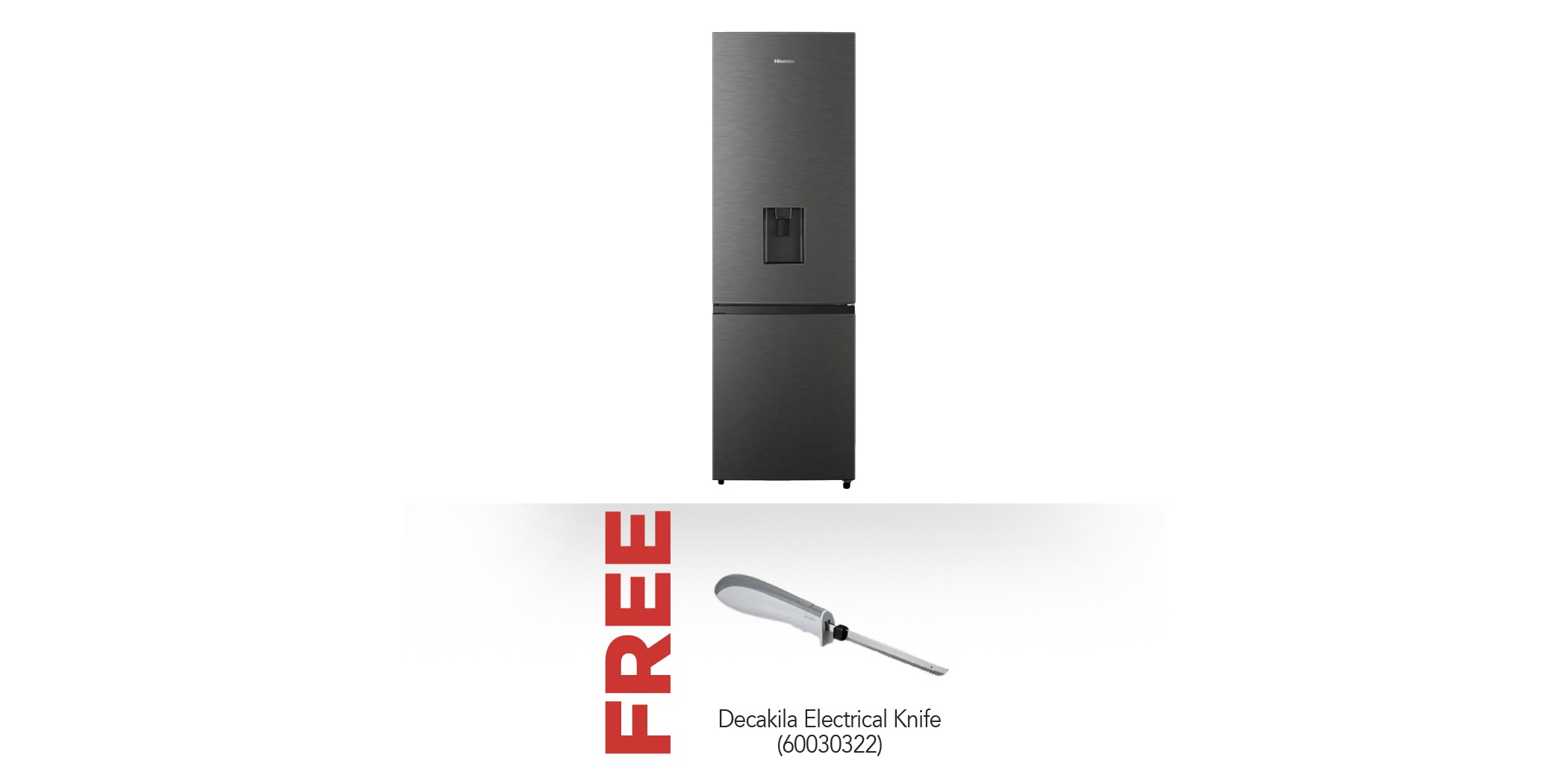 Hisense H370BIT-WD Refrigerator & Free Decakila KETT006W Electrical Knife