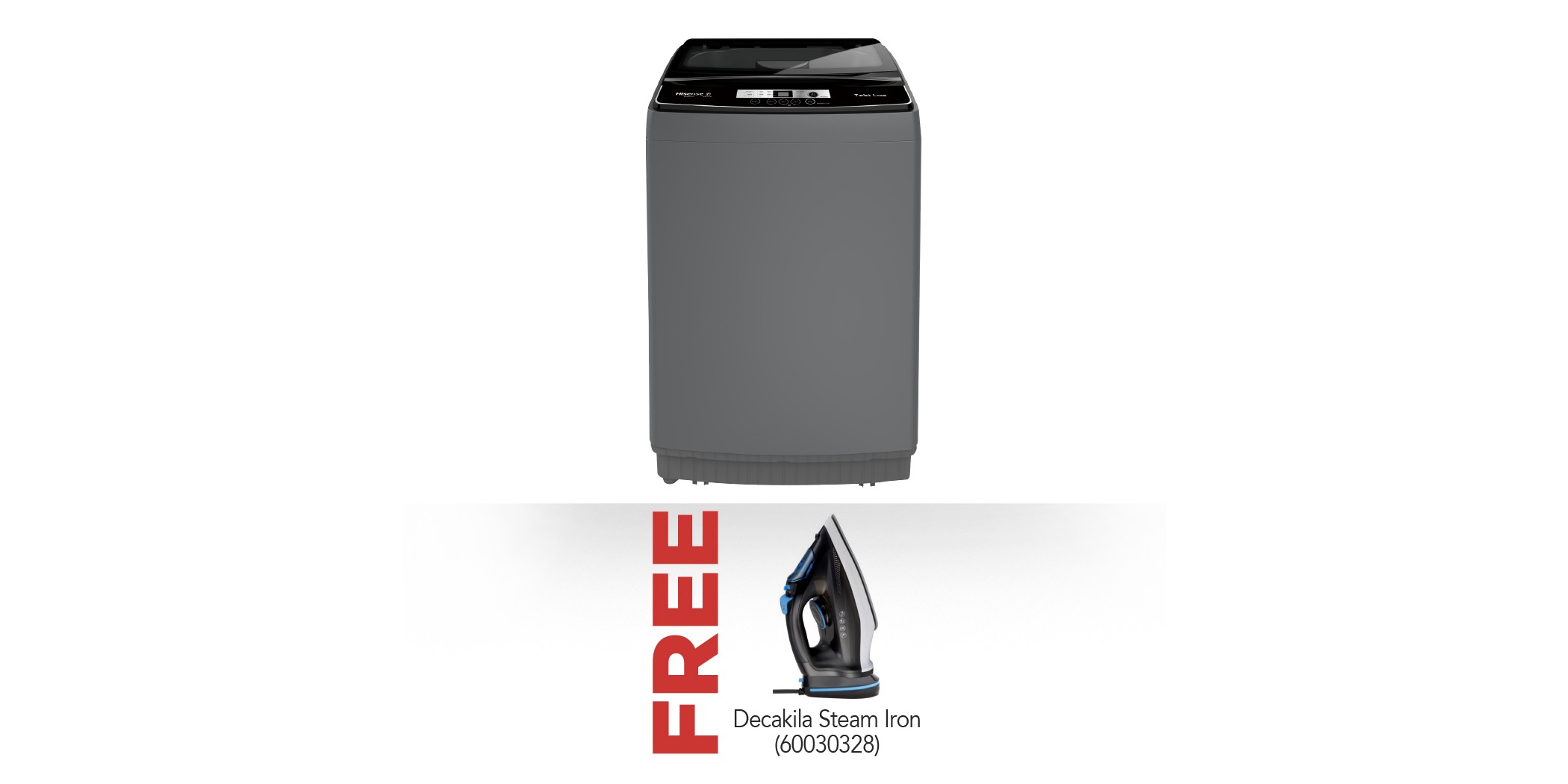 Hisense WTX1602T Washing Machine & Free Decakila KEEN013B Steam Iron