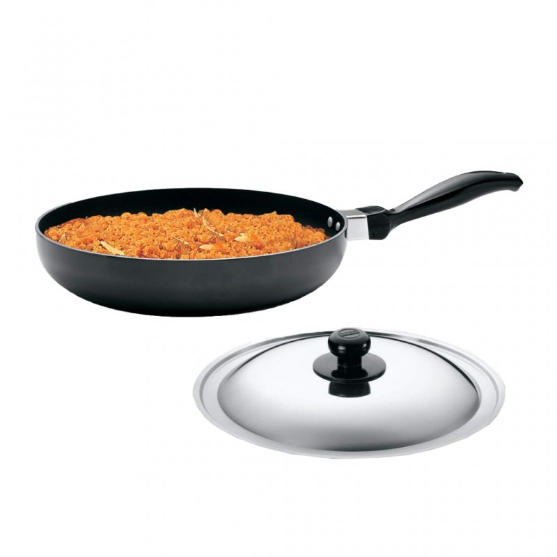 Futura NF26RS/24RS 24cm 3.25mm N.Stick Rounded Side Frying Pan With SS Lid