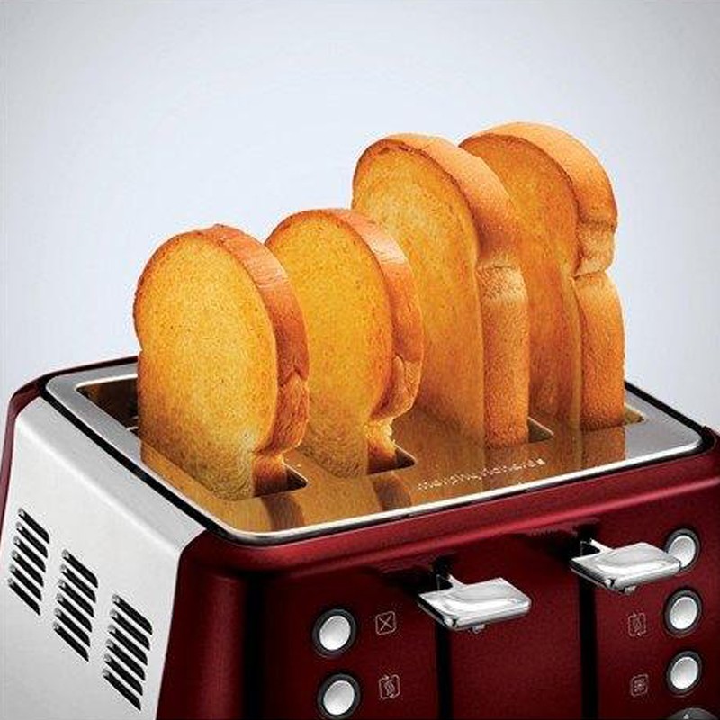 Morphy Richards 240108/EE 4 Slice Evoke Red SS Toaster