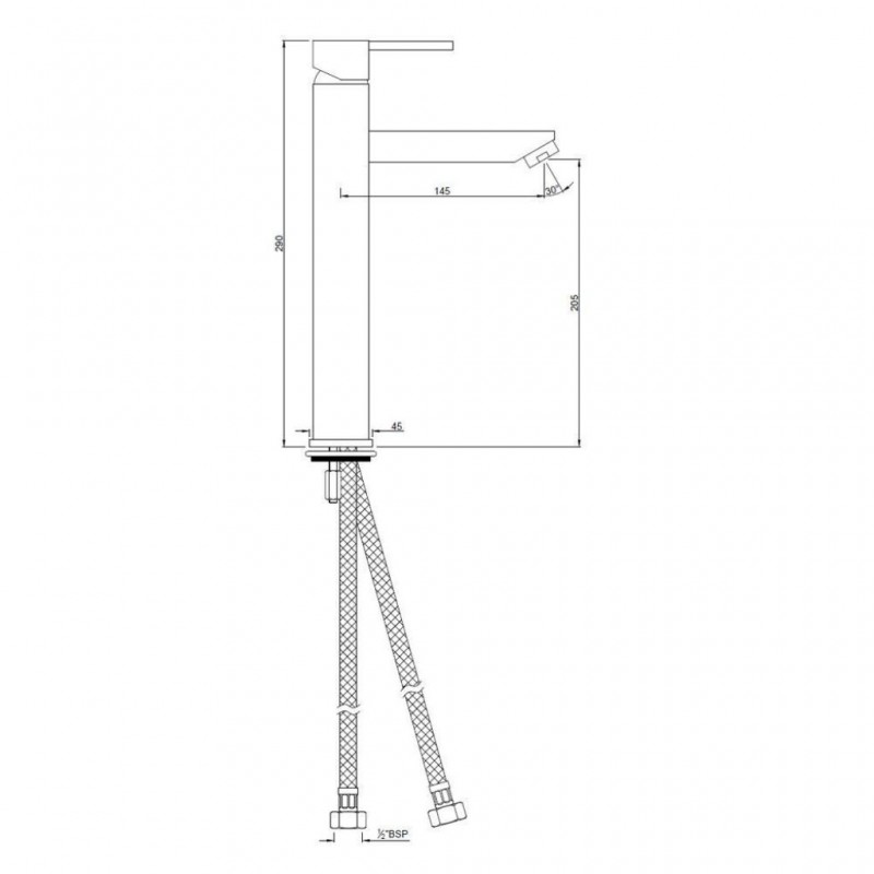 Jaquar D'Arc Single Lever Tall Mixer - DRC-CHR-37005B