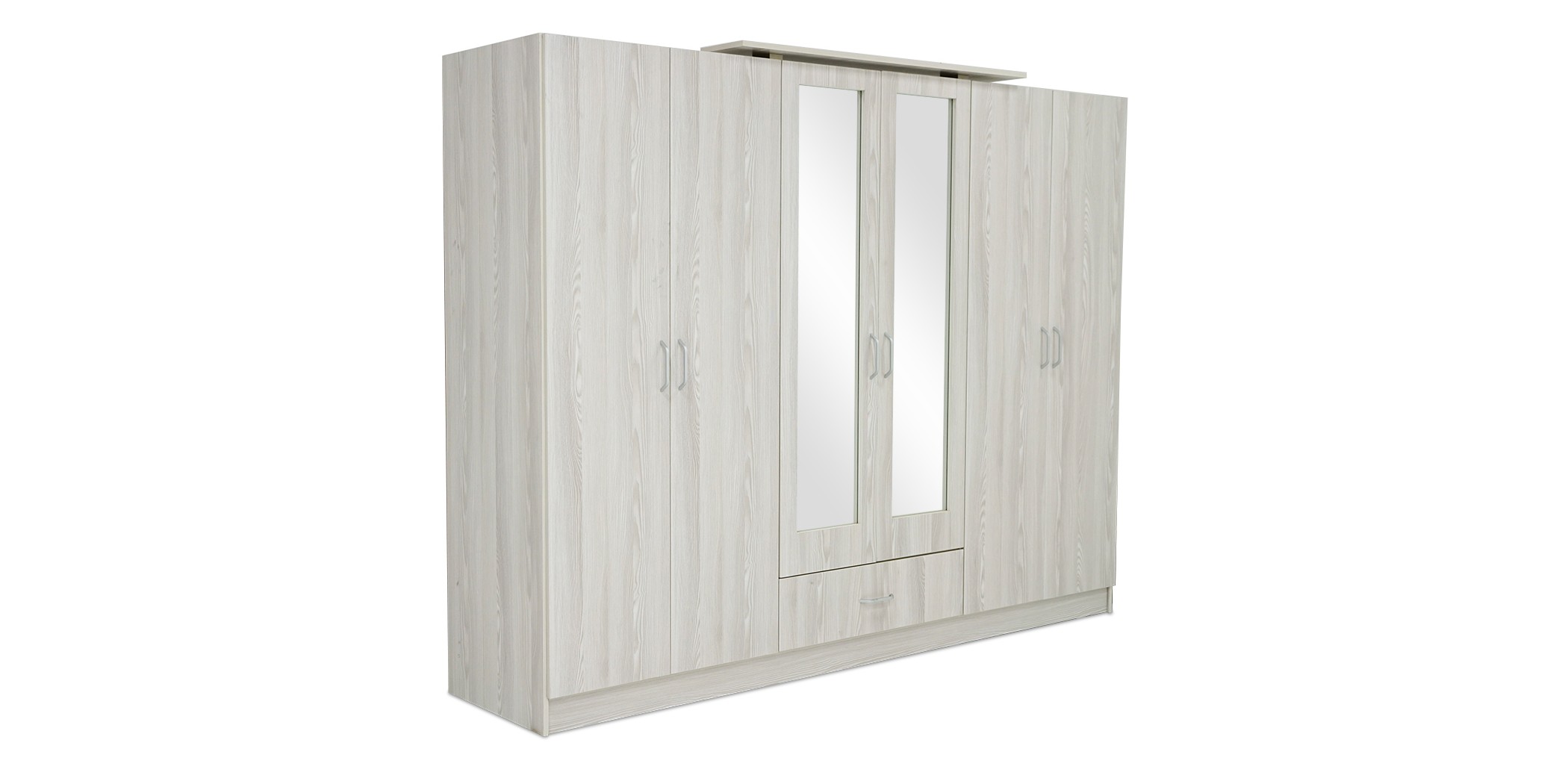 Grace Wardrobe 6 Doors MDF White Ash