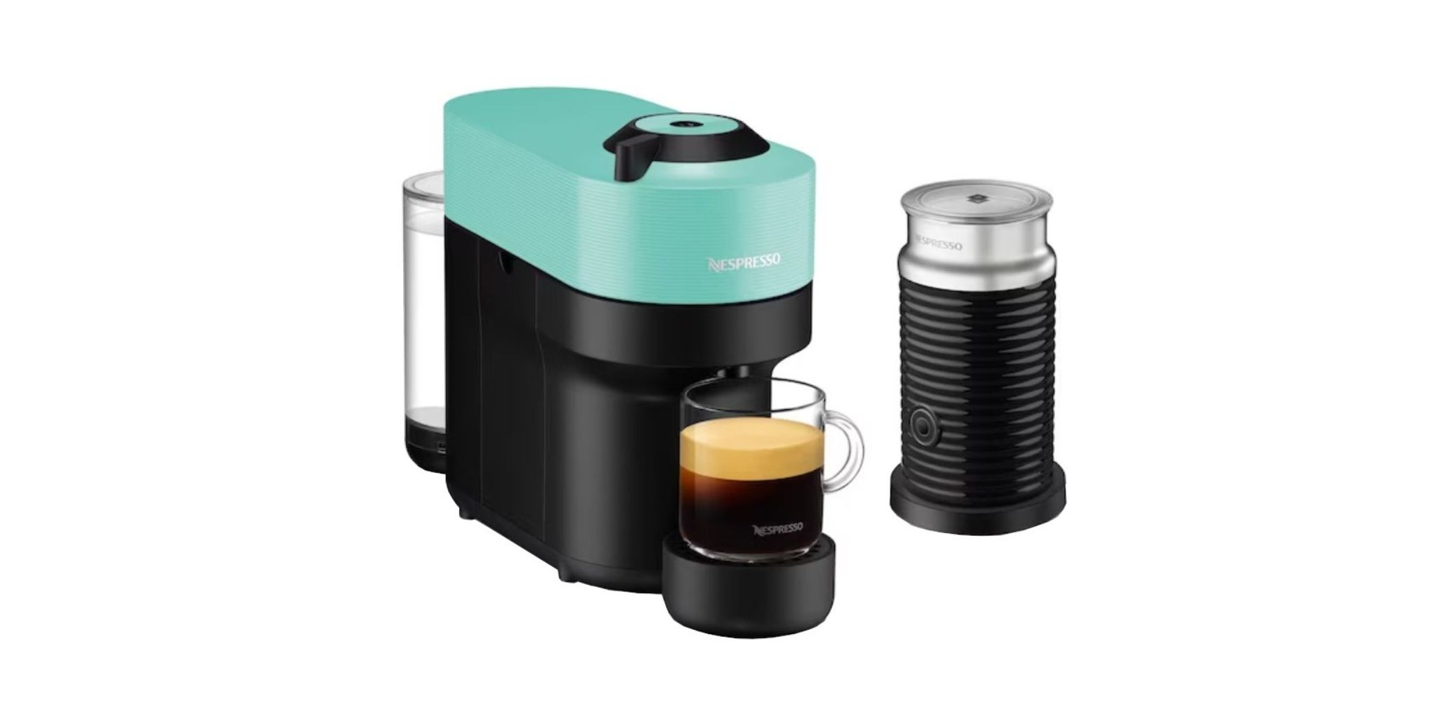 Nespresso VL GCV2 POP Mint Aqua Aeroccino 3 2YW Coffee Machine - 10093548