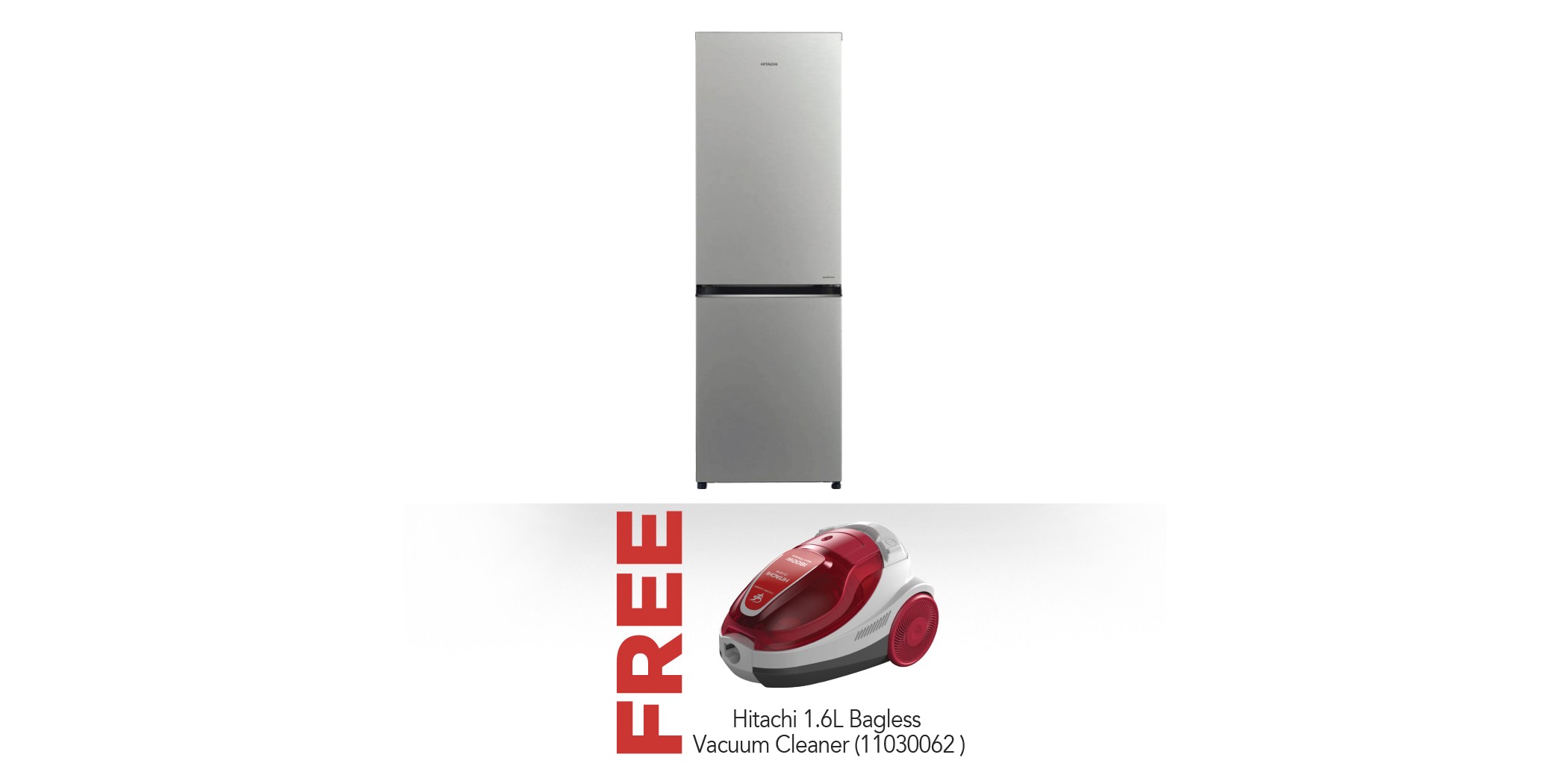 Hitachi R-B410PRU6-BSL Refrigerator & Free Hitachi CV-SF18 240C Red 1 ...