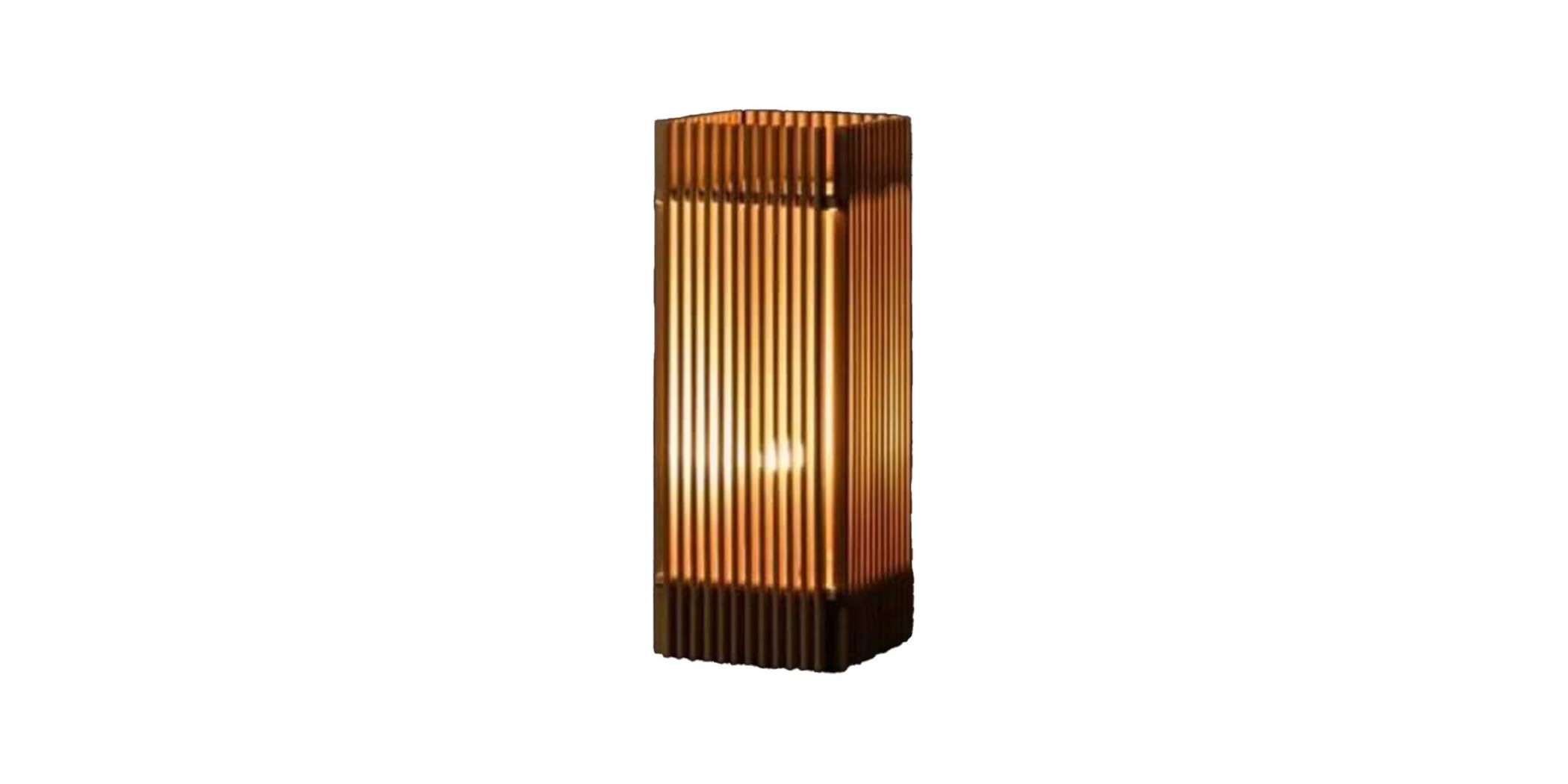 Rectangular Prism Bamboo Desk Lamp 13x13x33cm with Cable