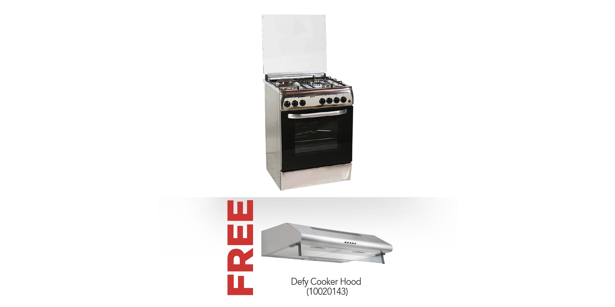 Euroline 6312NEI Cooker & Free Defy DCH291 Cooker Hood