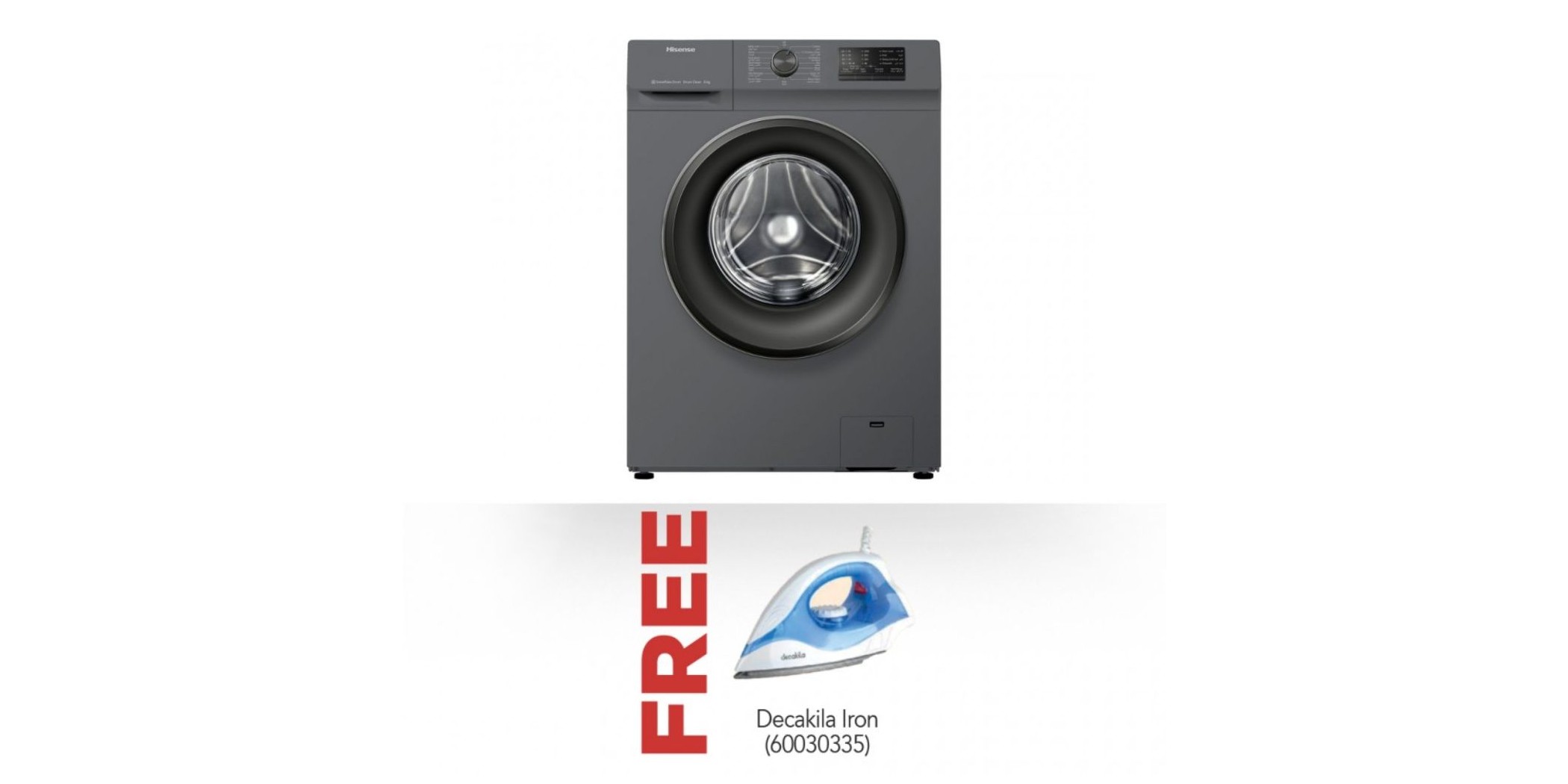 Hisense WFVC7012ET Washing Machine & Free Decakila KEEN018L Dry Iron