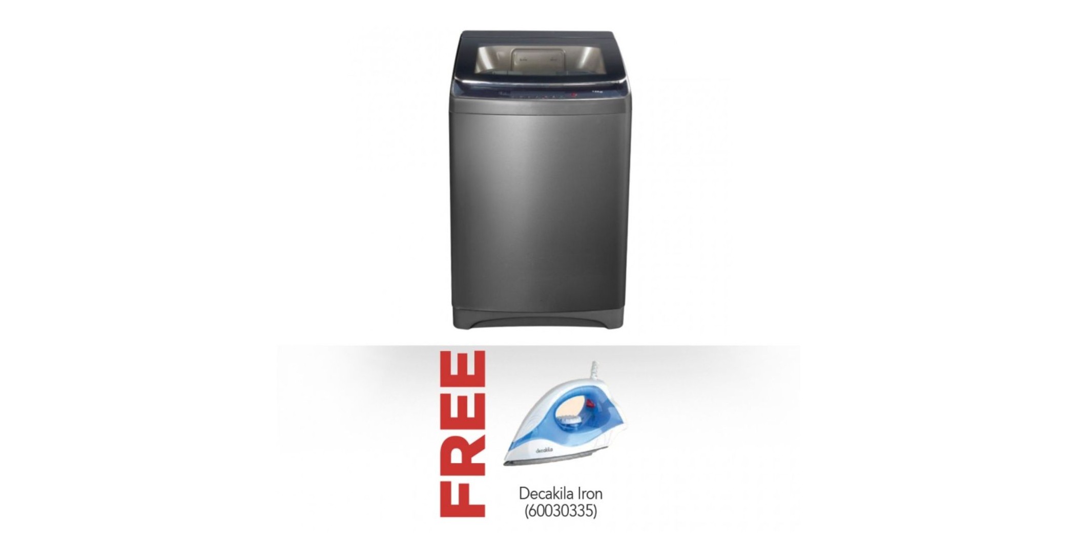 Hisense WTY1802T Washing Machine & Free Decakila KEEN018L Dry Iron