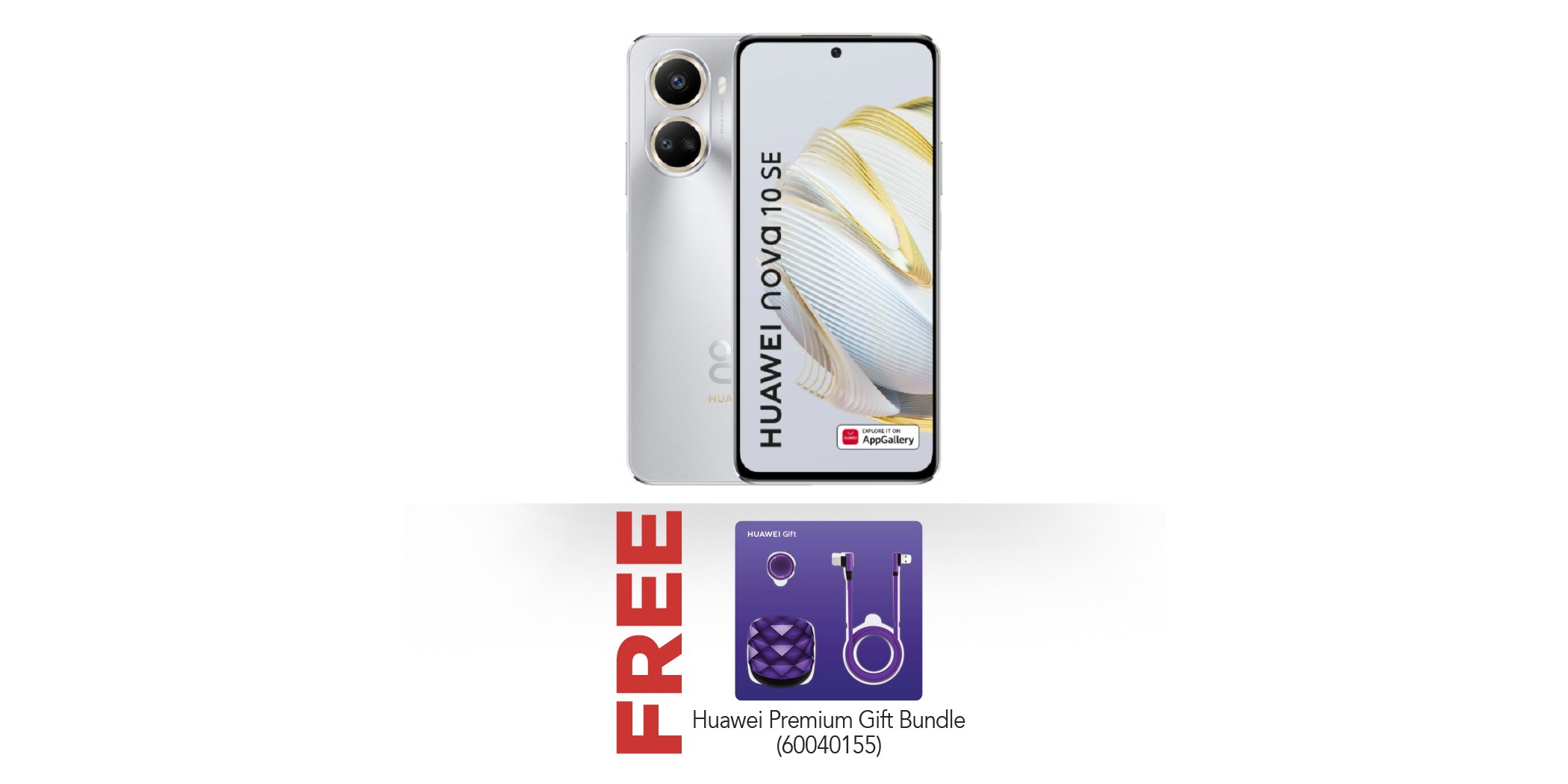 Huawei Nova 10SE Silver & Free Huawei Premium Gift Bundle