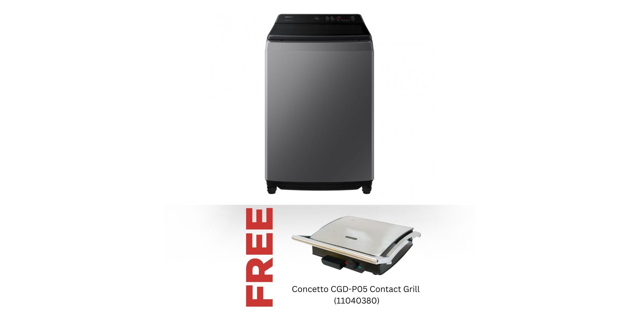 Samsung WA16CG6745BD Washing Machine & Free Concetto CGD-P05 Contact Grill