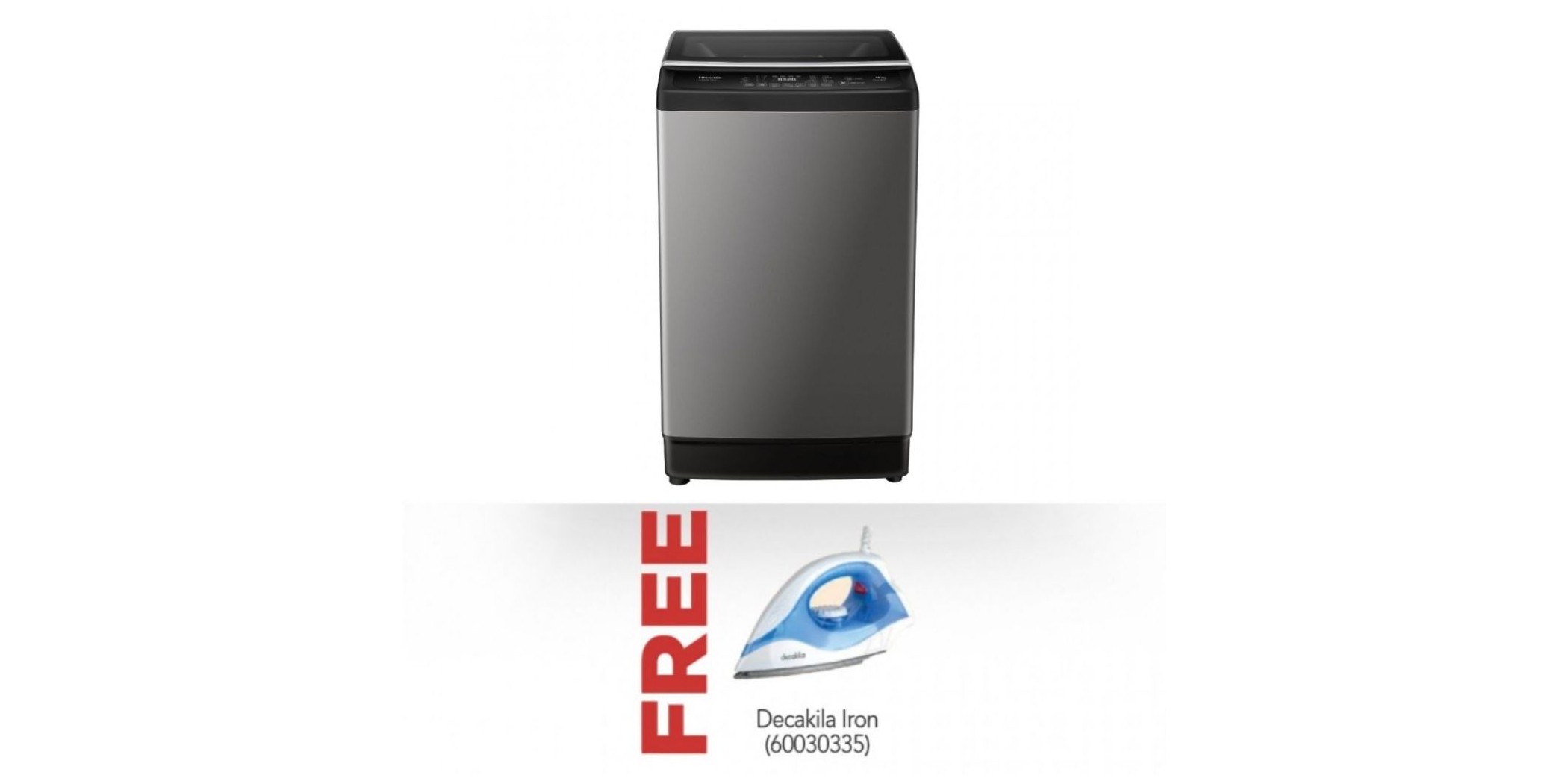 Hisense WTJA1402T Washing Machine & Free Decakila KEEN018L Dry Iron