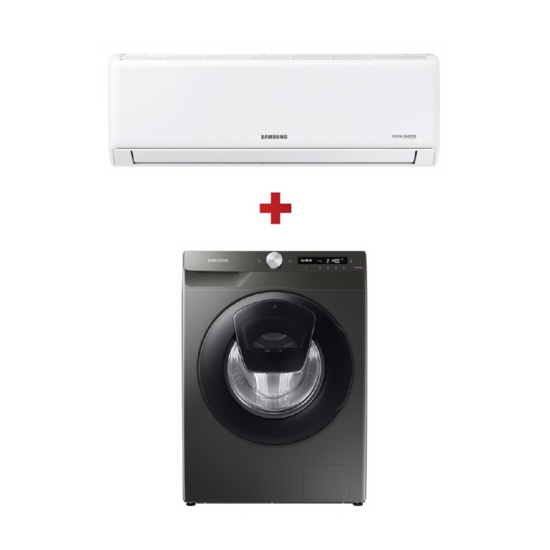 Samsung WW80T554DAN Washing Machine + Samsung AR12BVHGAWK Air Conditioner
