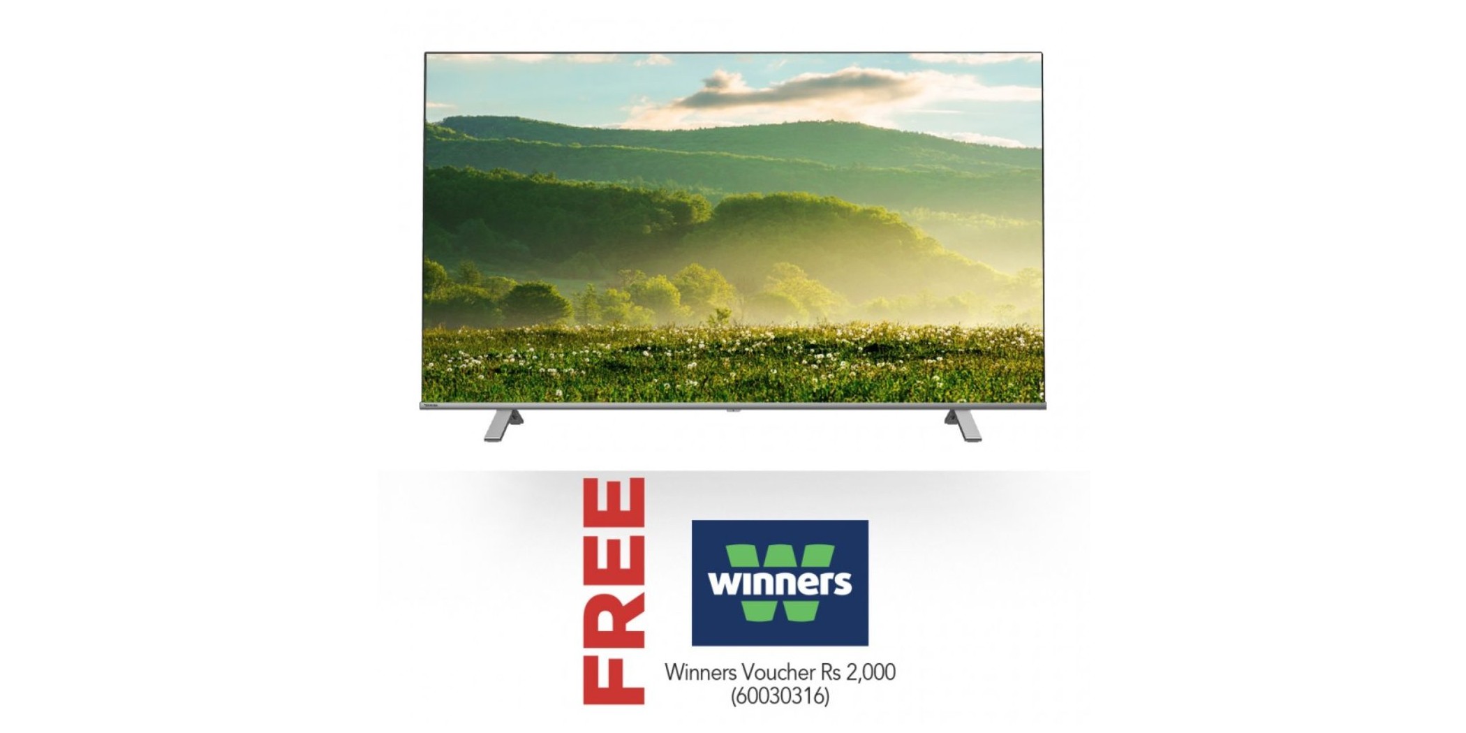 Toshiba 65C350LN 65" 4K Smart LED TV & Free 2 x Winners Voucher Rs 1000