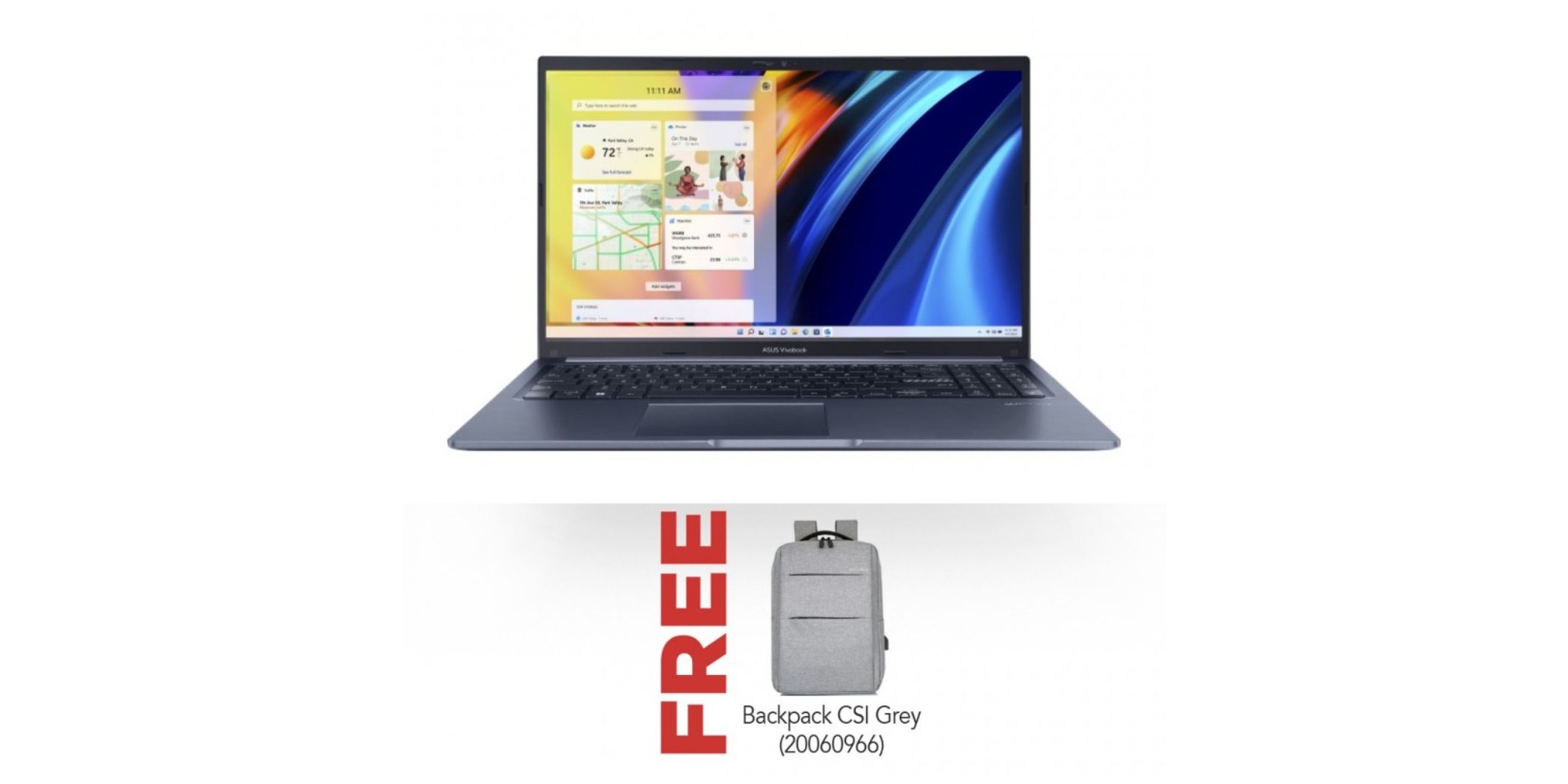 Asus Notebook X1502ZA-I78512BL1W & Free Backpack CSI Black / Grey