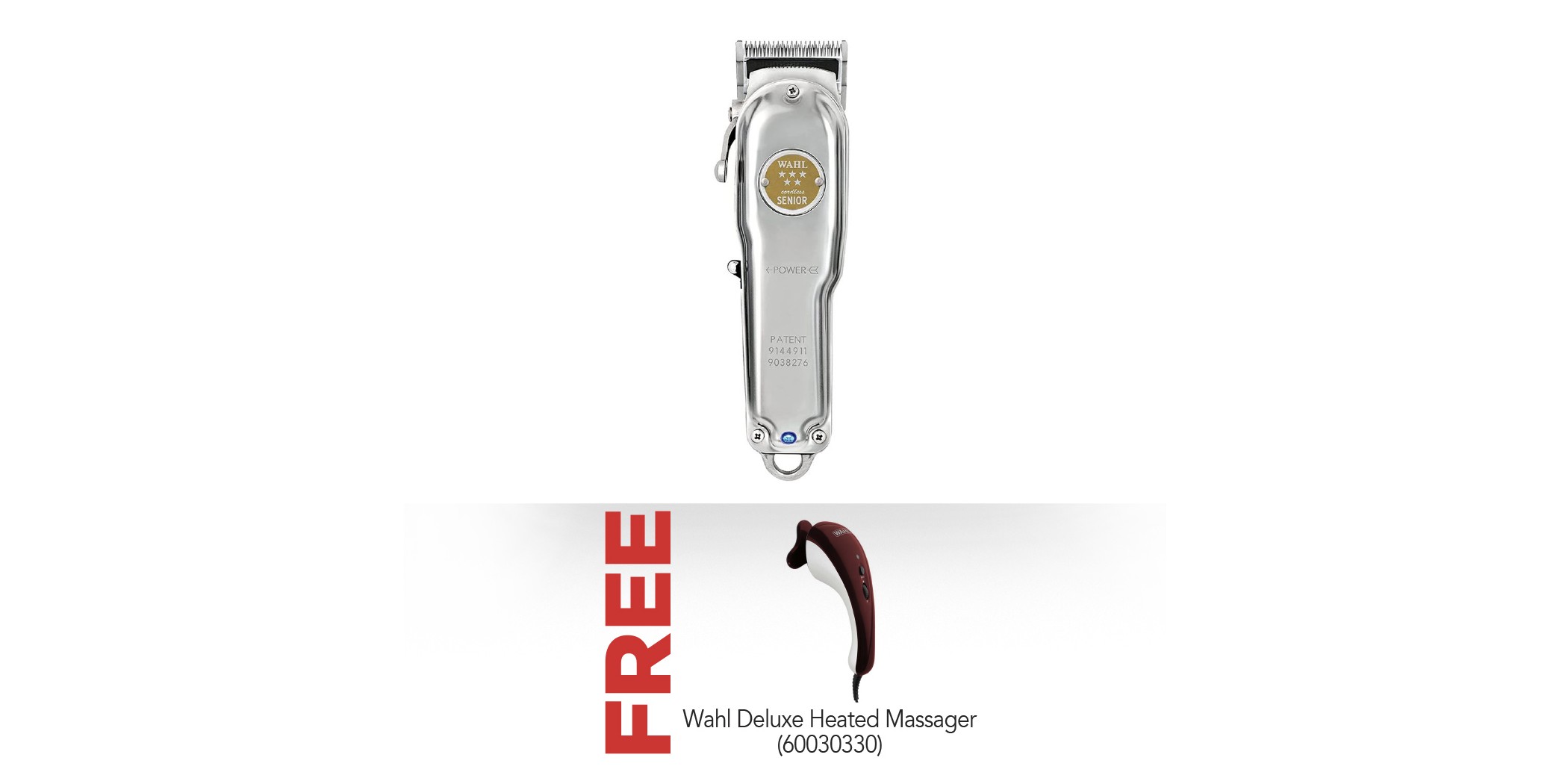 Wahl 3000121 Cordless Metal Senior Clipper 2YW & Free Wahl 4295-027 ...