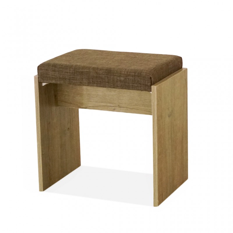 Elnora Dressing Table & Pouf Relic Oak & Warm White