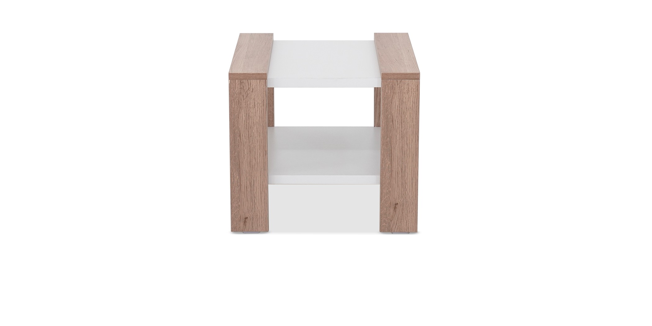 Neo Side Table Red Oak & White