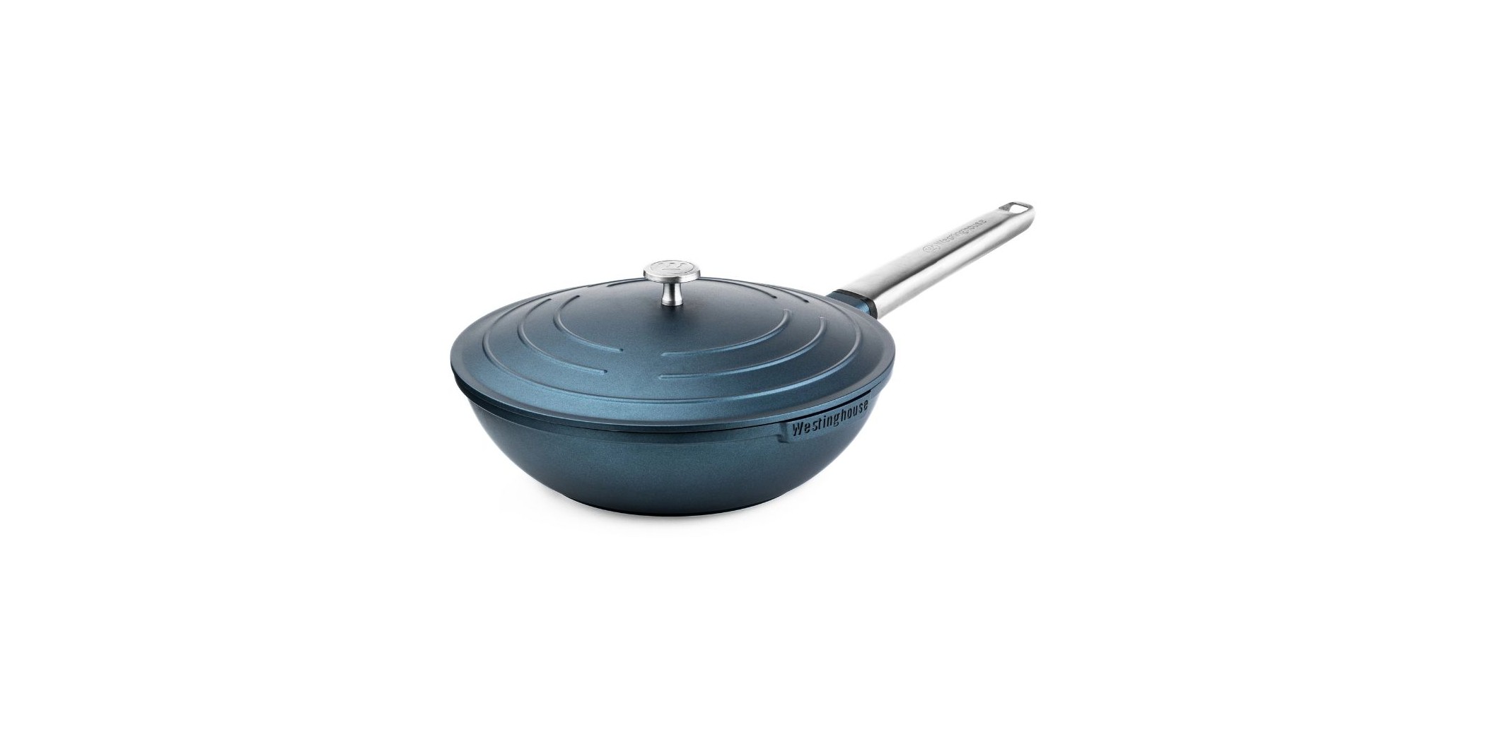 Westinghouse 28cm Blue Cast Aluminum Wok With Lid Performance Series ...
