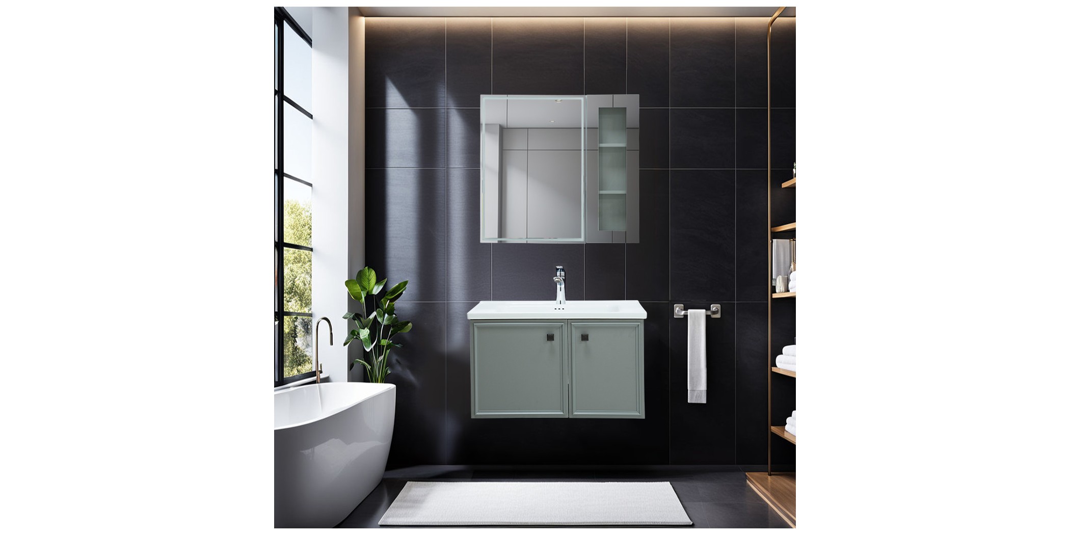 Bathroom Cabinet With Mirror Ref 2252-80