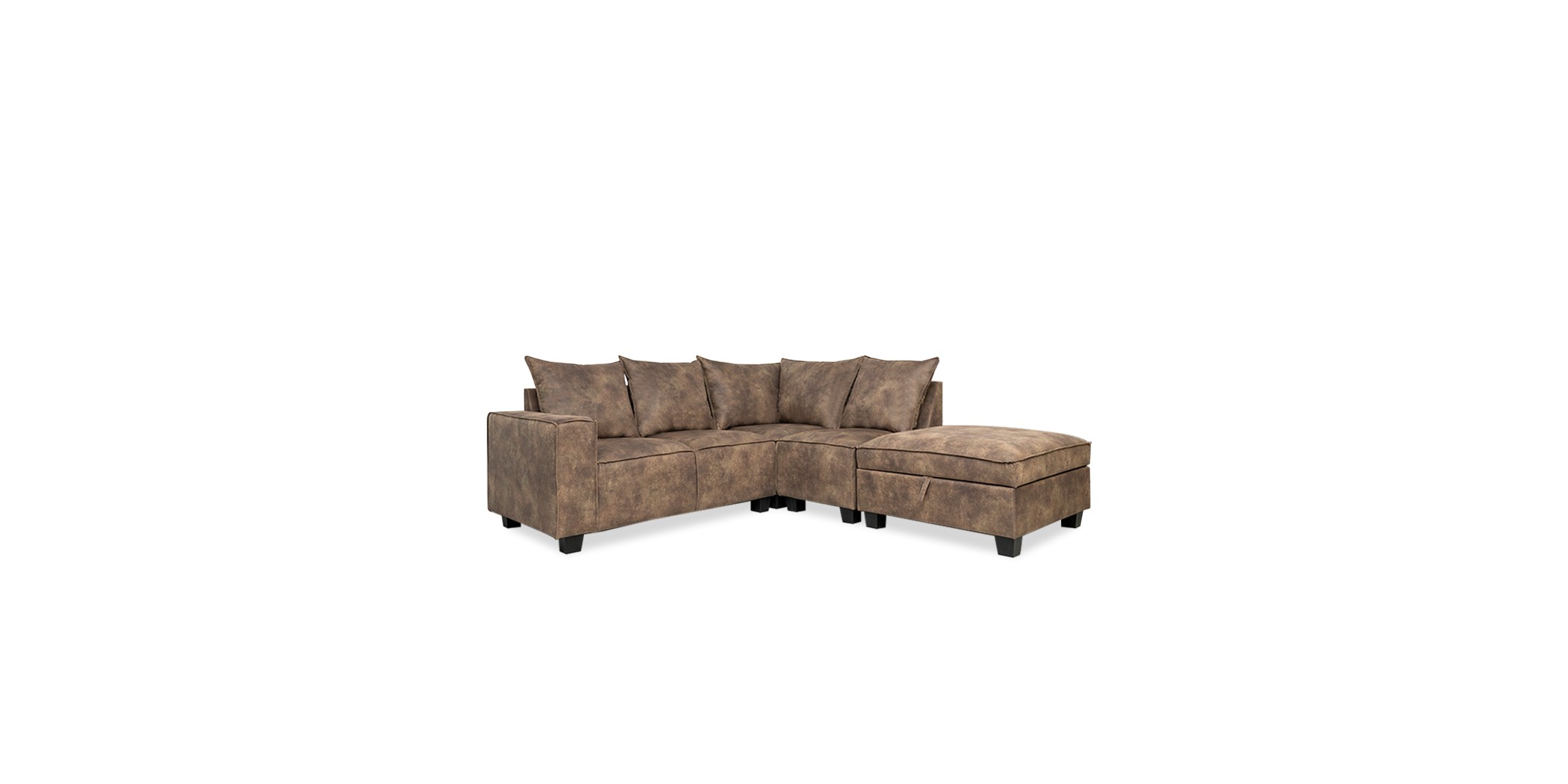 Hunter Reversible Modular Sofa With Storage Chaise in Dark brown Col