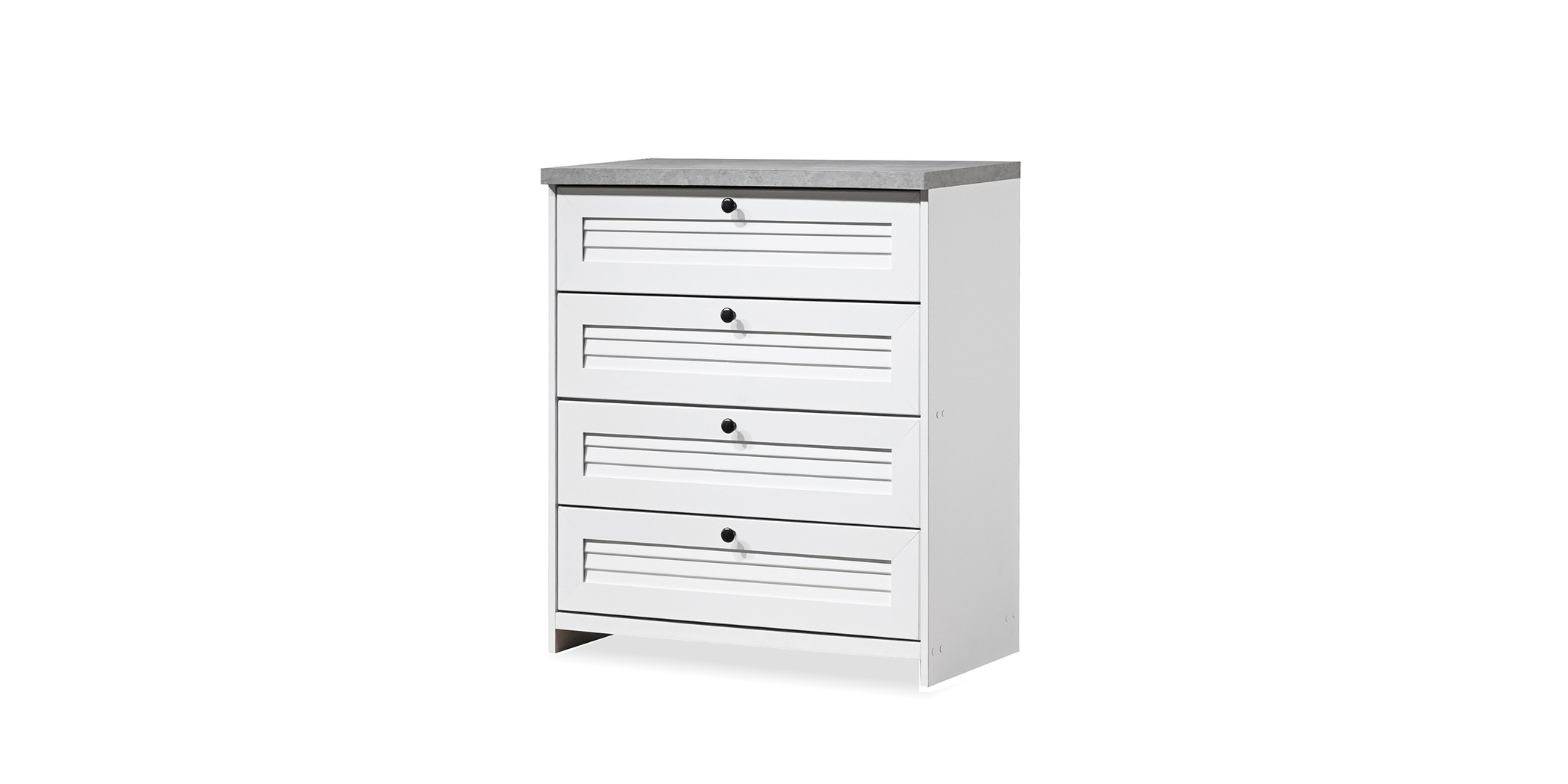 Aini Chest of Drawer White & Marble Grey