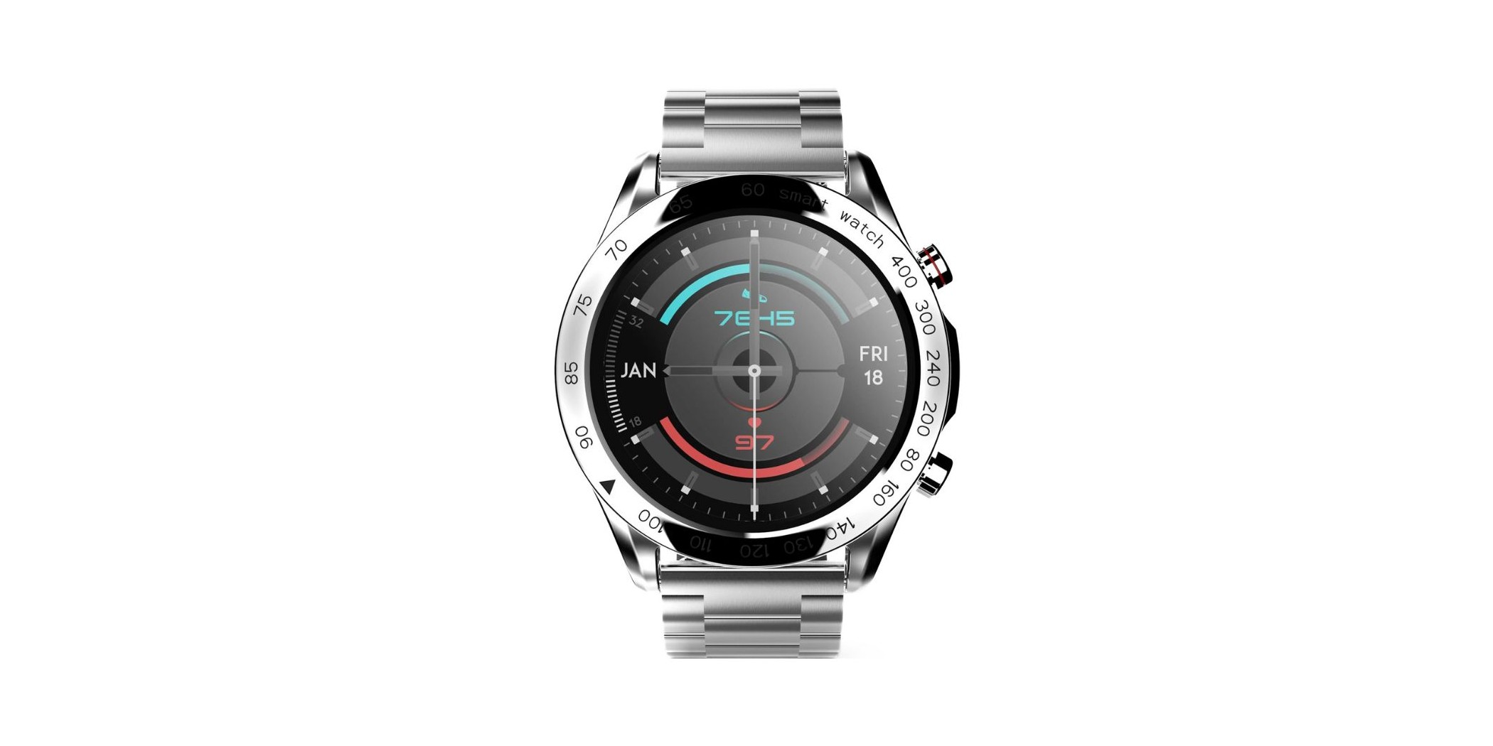 Hifuture Go Pro Smart Watch Silver Swiss-style Stainless Steel
