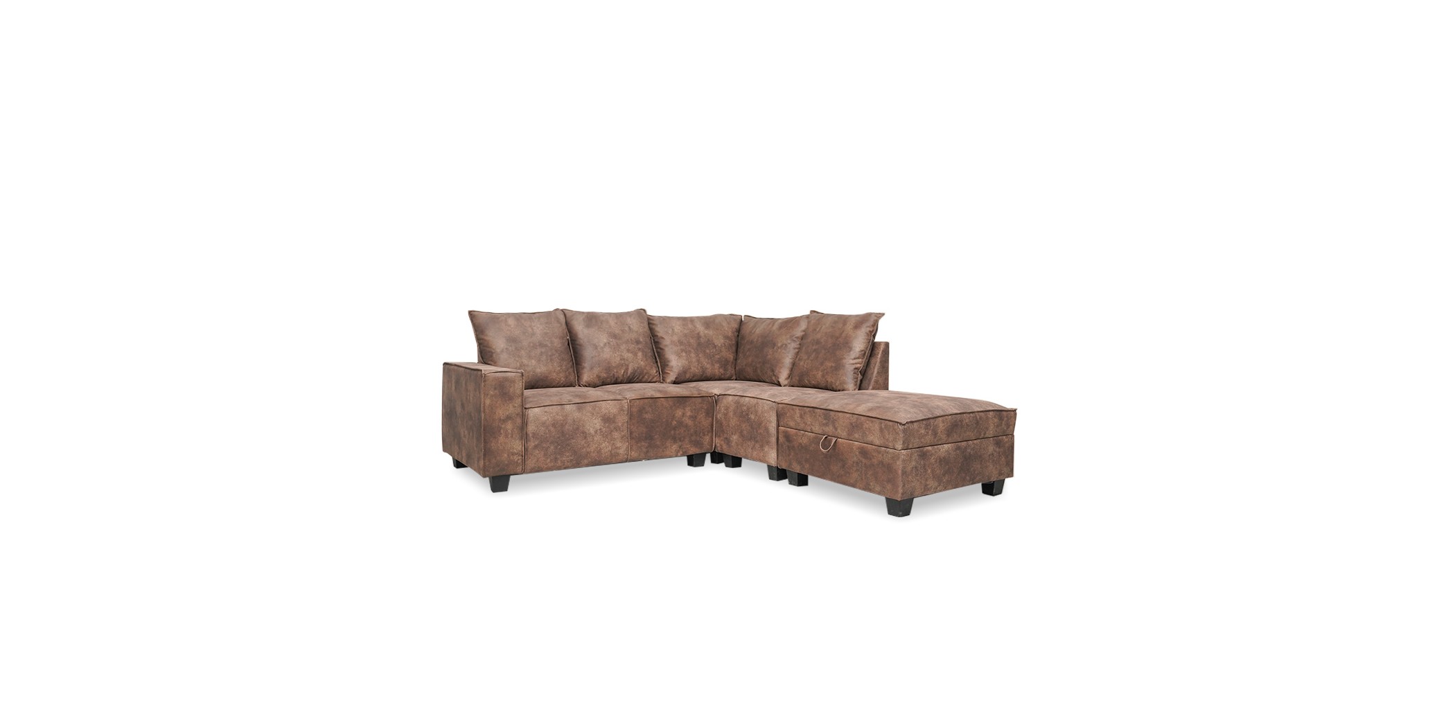 Hunter Reversible Modular Sofa W/Storage Chaise D.Brown